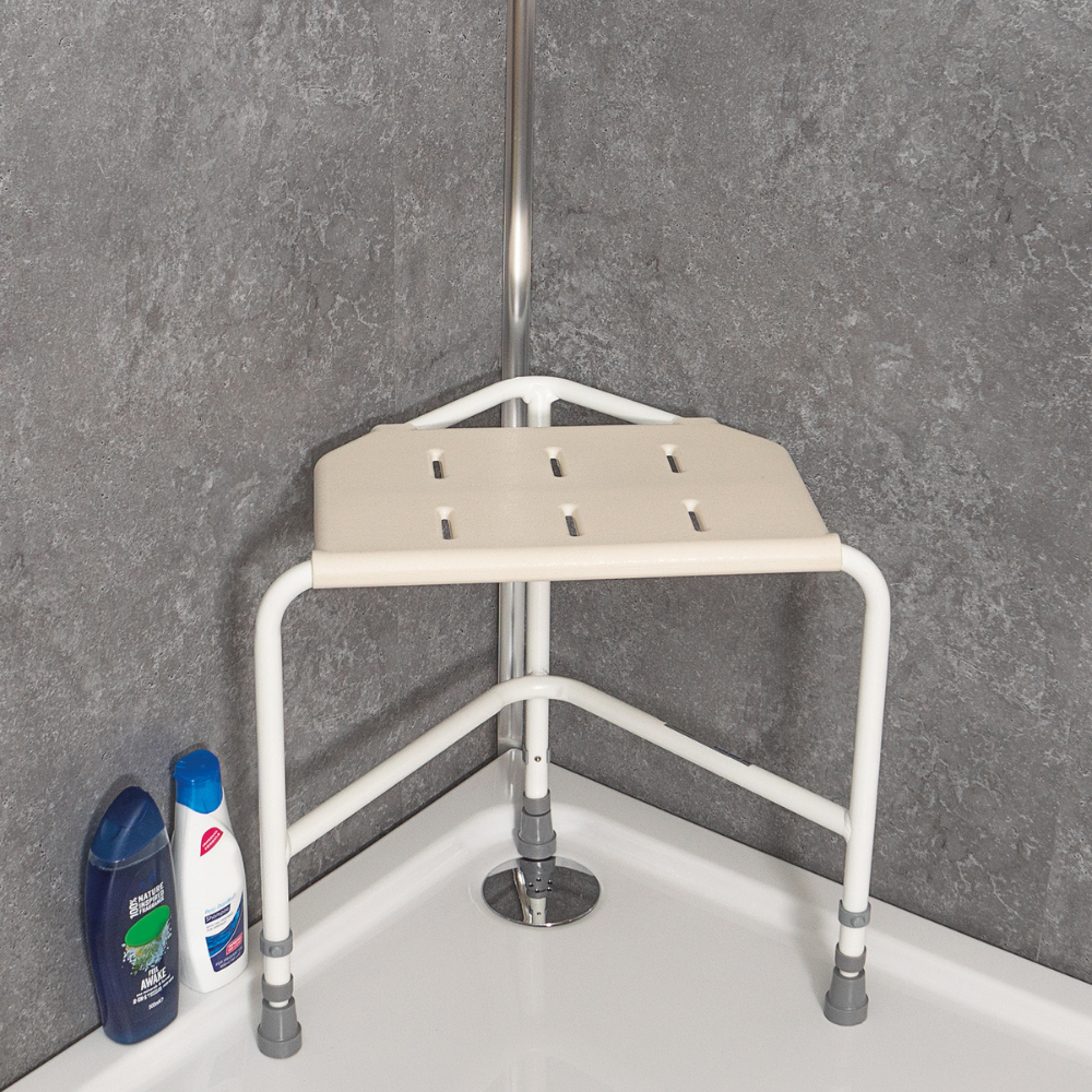 Height Adjustable Corner Shower Stool