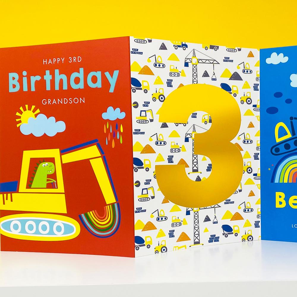 Personalised Digger Birthday Card | Kids Birthday Cards