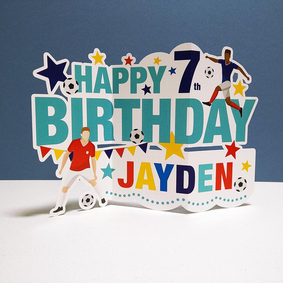 Personalised Football Birthday Card Kids Birthday Cards