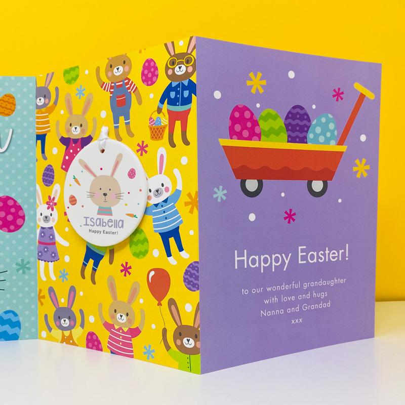 Personalised Easter card with ceramic keepsake gift