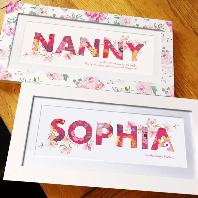 Floral Baby Name Gifts, Nursery Decor, Nursery Art