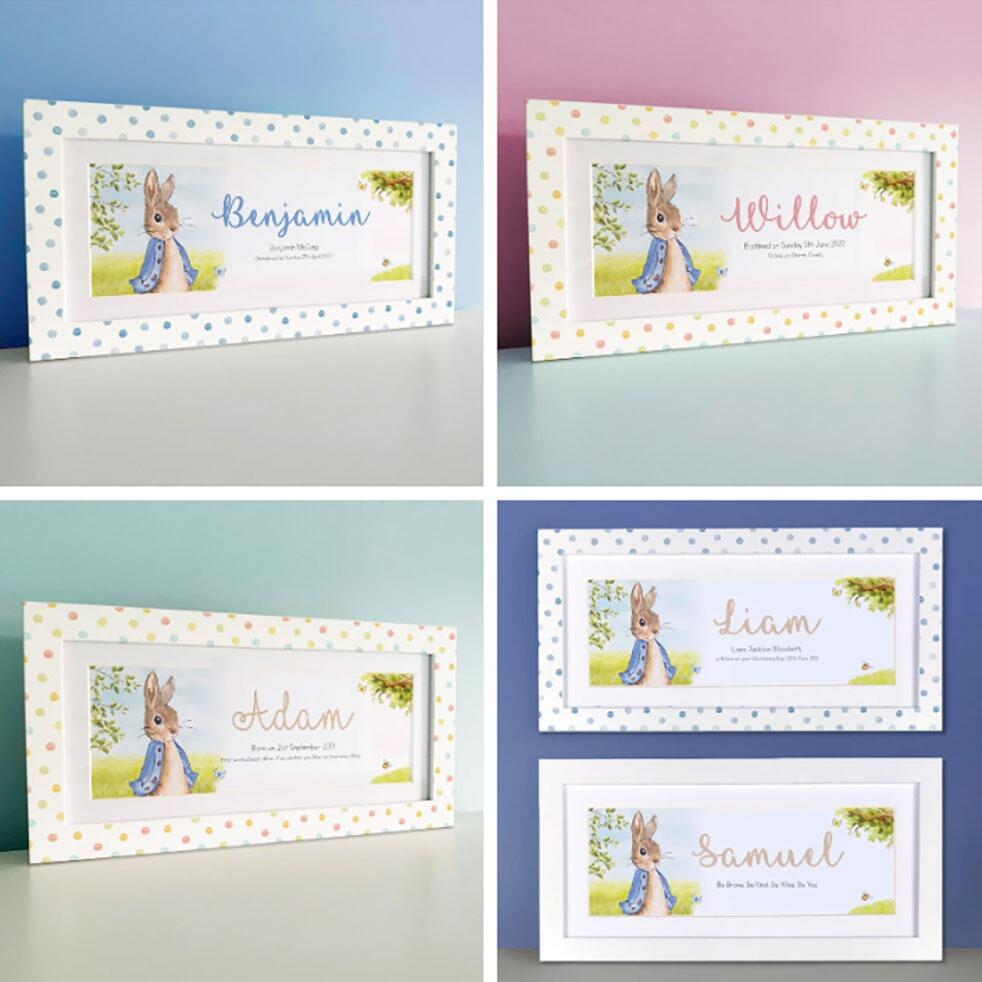 Personalised & Unique Baby Christening Gifts | Classic Rabbit Baby Name ...