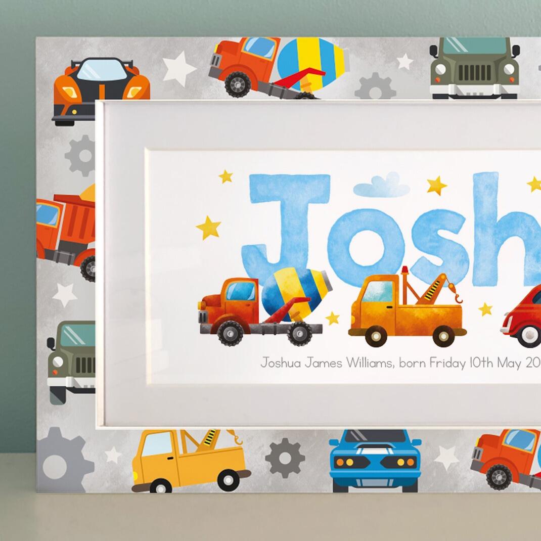 Customise - Cars & Trucks Name Prints | Name Gifts for Boys ...