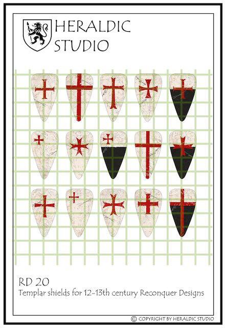 Templar-style Knight Teardrop Shields & decals