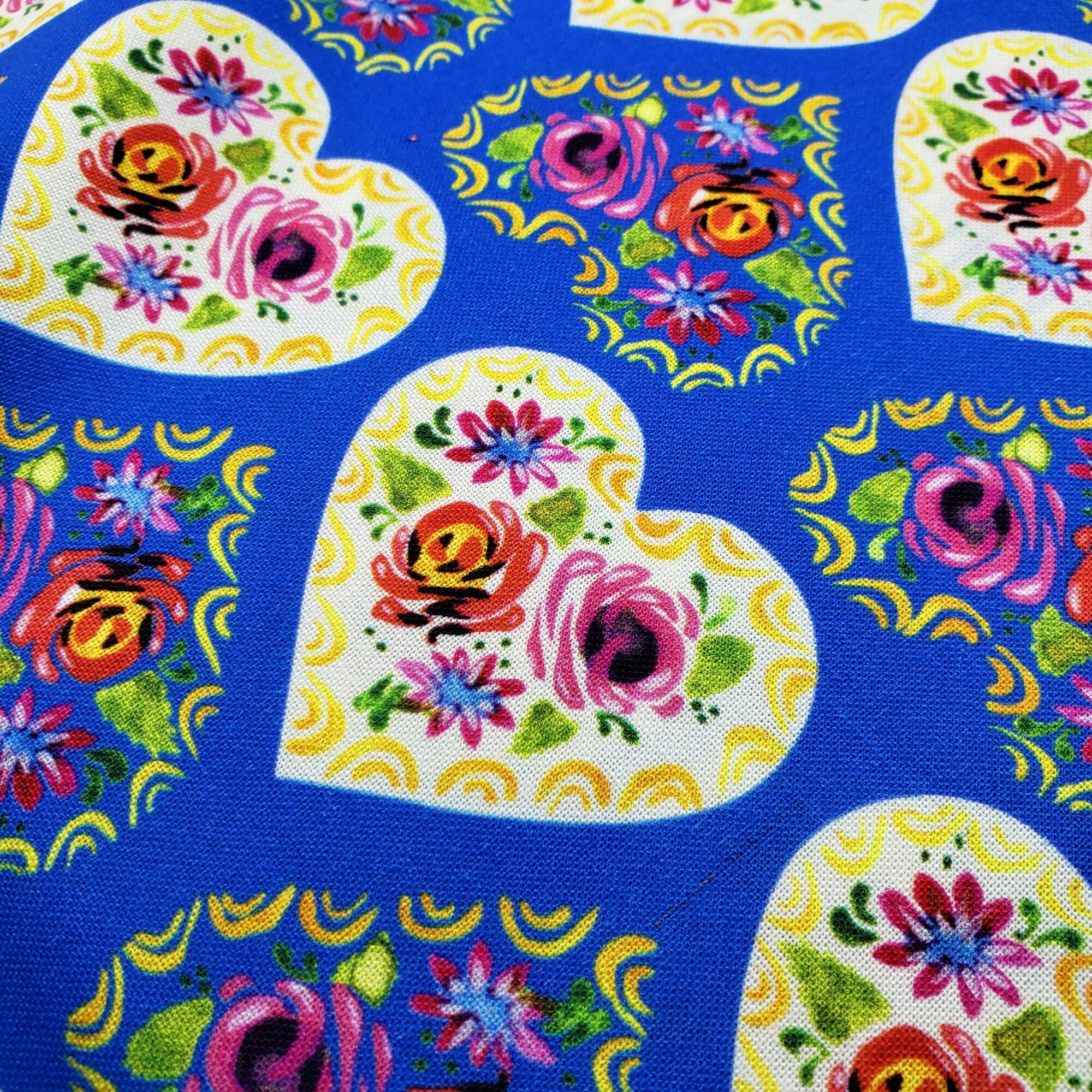 Bohemian waters vintage painted narrowboat florals 100% cotton fabric
