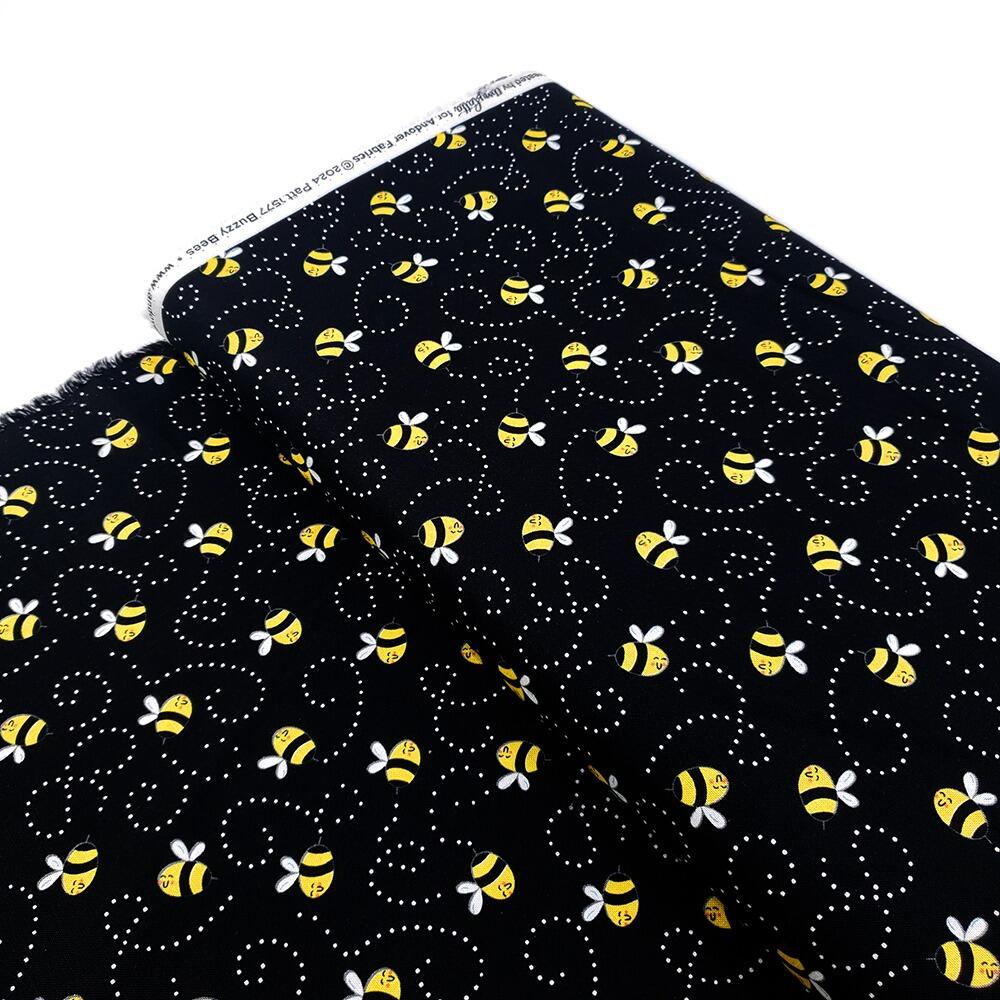 Makower Sunny Honey bees & sunflowers 100% cotton bee fabric