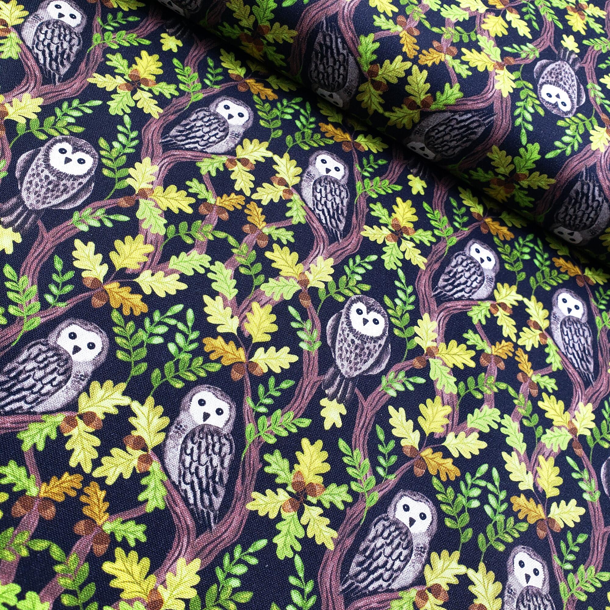 Lewis and Irene Old Quercus 100% cotton owls, foxes, squirrels ...