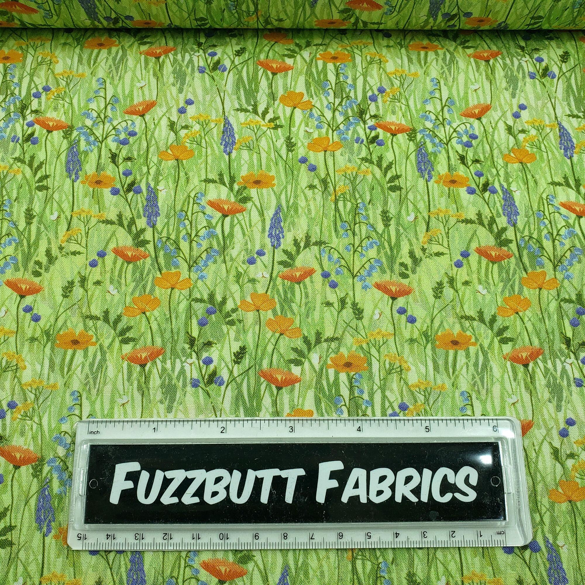 Alexandra Holt "Cottage Bliss" Cottagecore fabric, wildflowers, birds ...