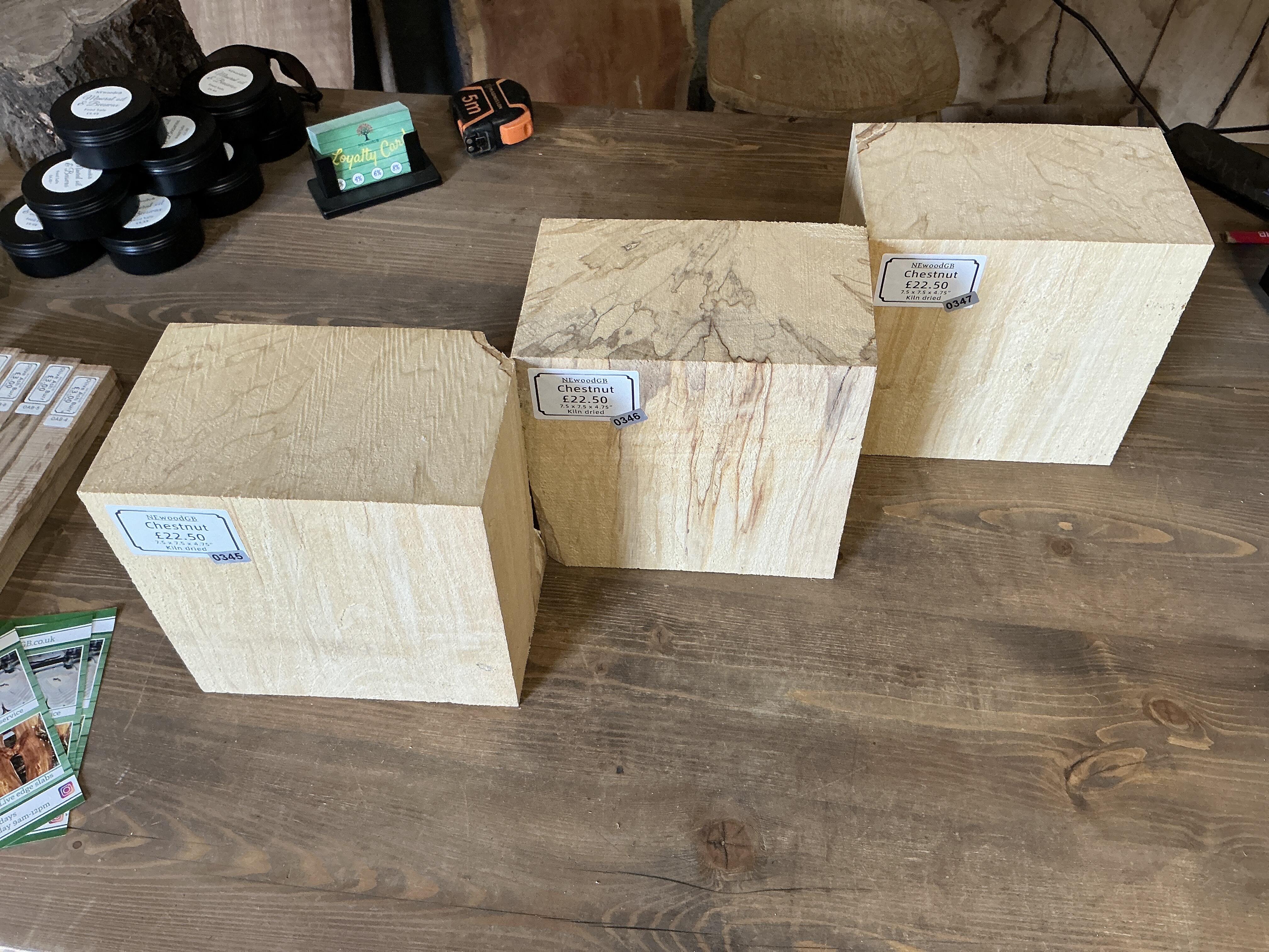 Chestnut 7.5 x 4.75” blocks