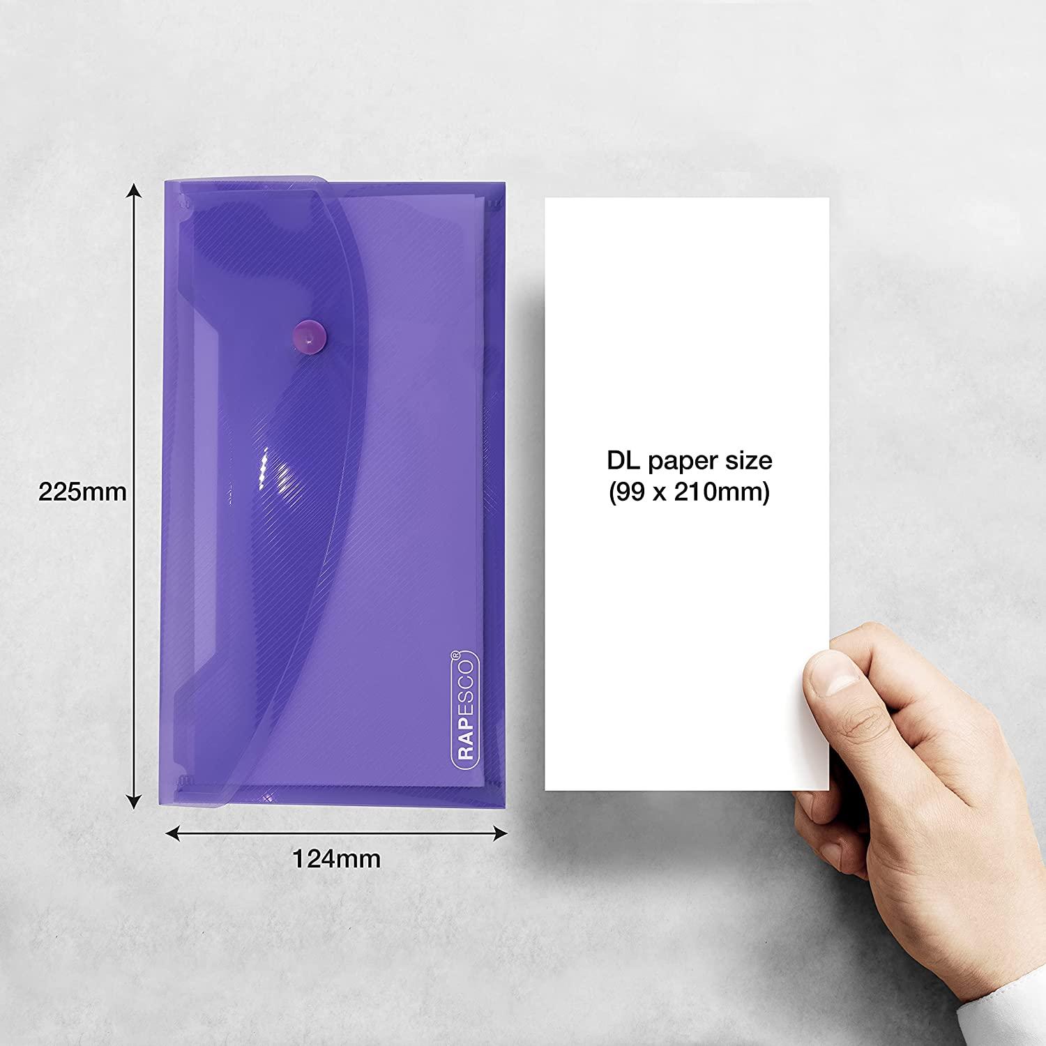 DL Popper Wallet, Assorted Colours- Single (Rapesco)