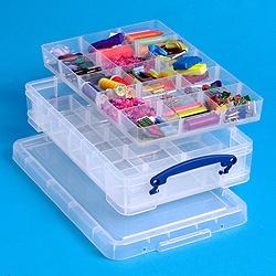 Really Useful Storage Box 4L Medium Hobby Tray Pack (Clear)