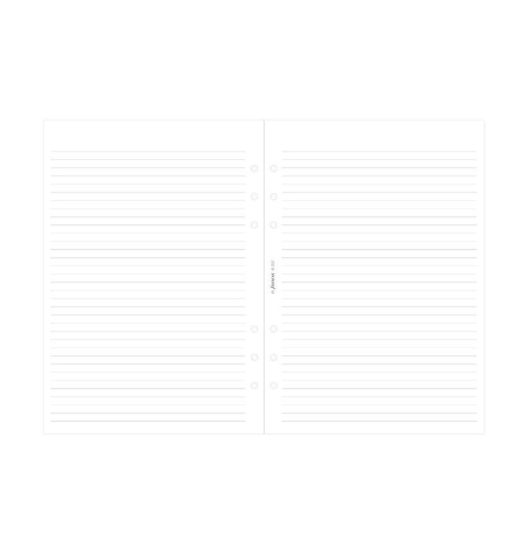 Filofax A5 Size White Ruled Refill Paper