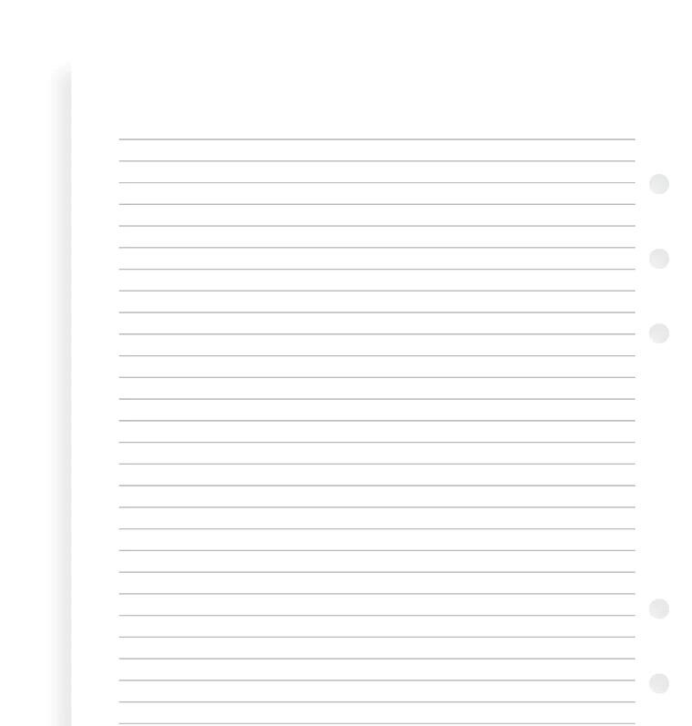 Filofax A5 Size White Ruled Refill Paper