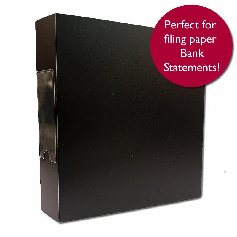 A5 Bank Statement Archival Ring Binder- Black (4 Ring, 40mm Spine)