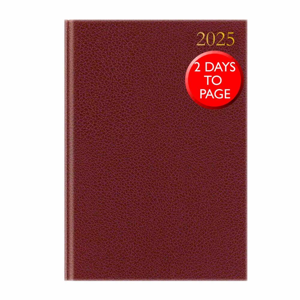 2025 SH Office A4 2 Days To Page Diary (Assorted Colours)
