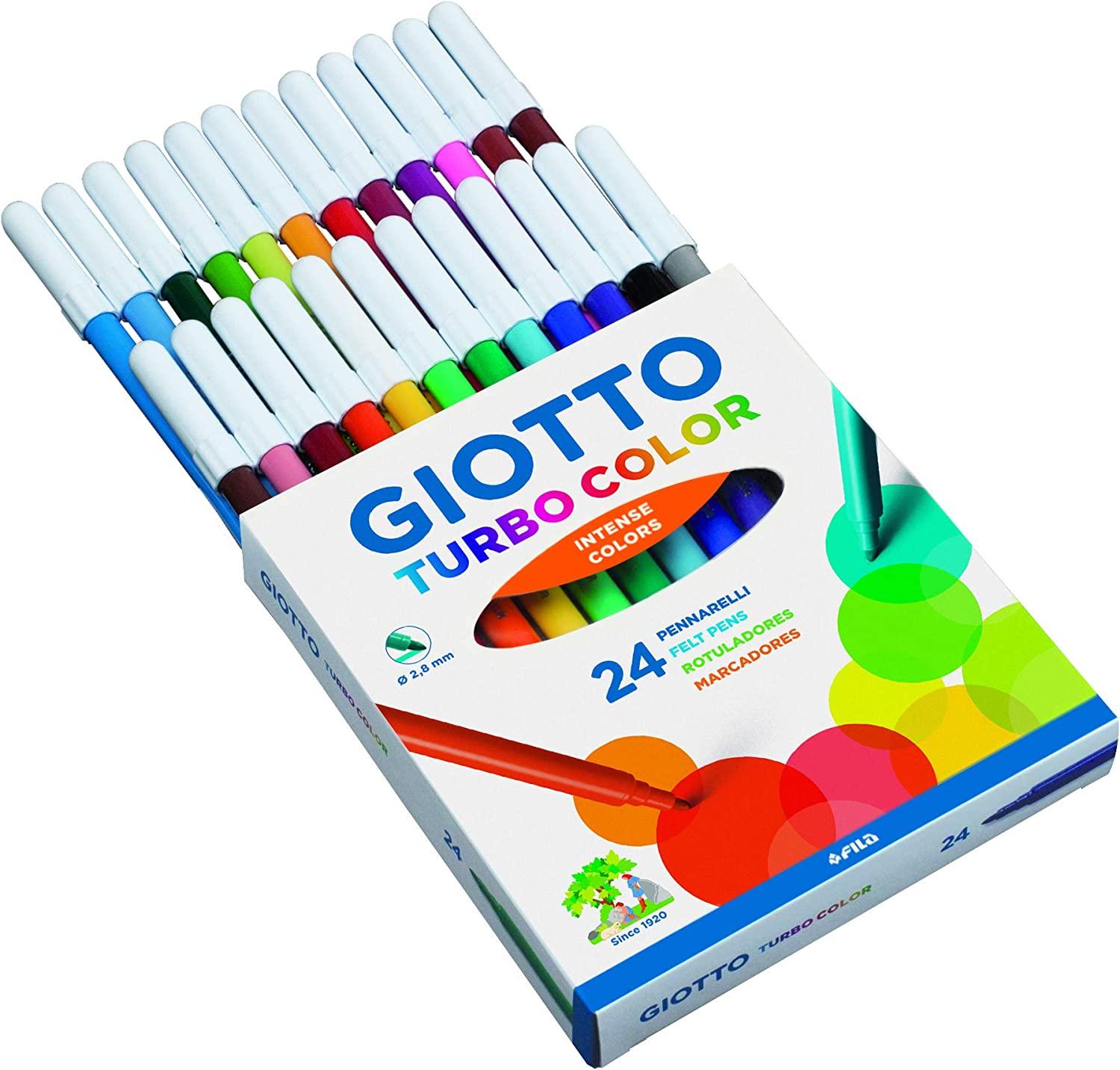 Giotto Turbo Colour Pens, Assorted Colours (24 Pack)