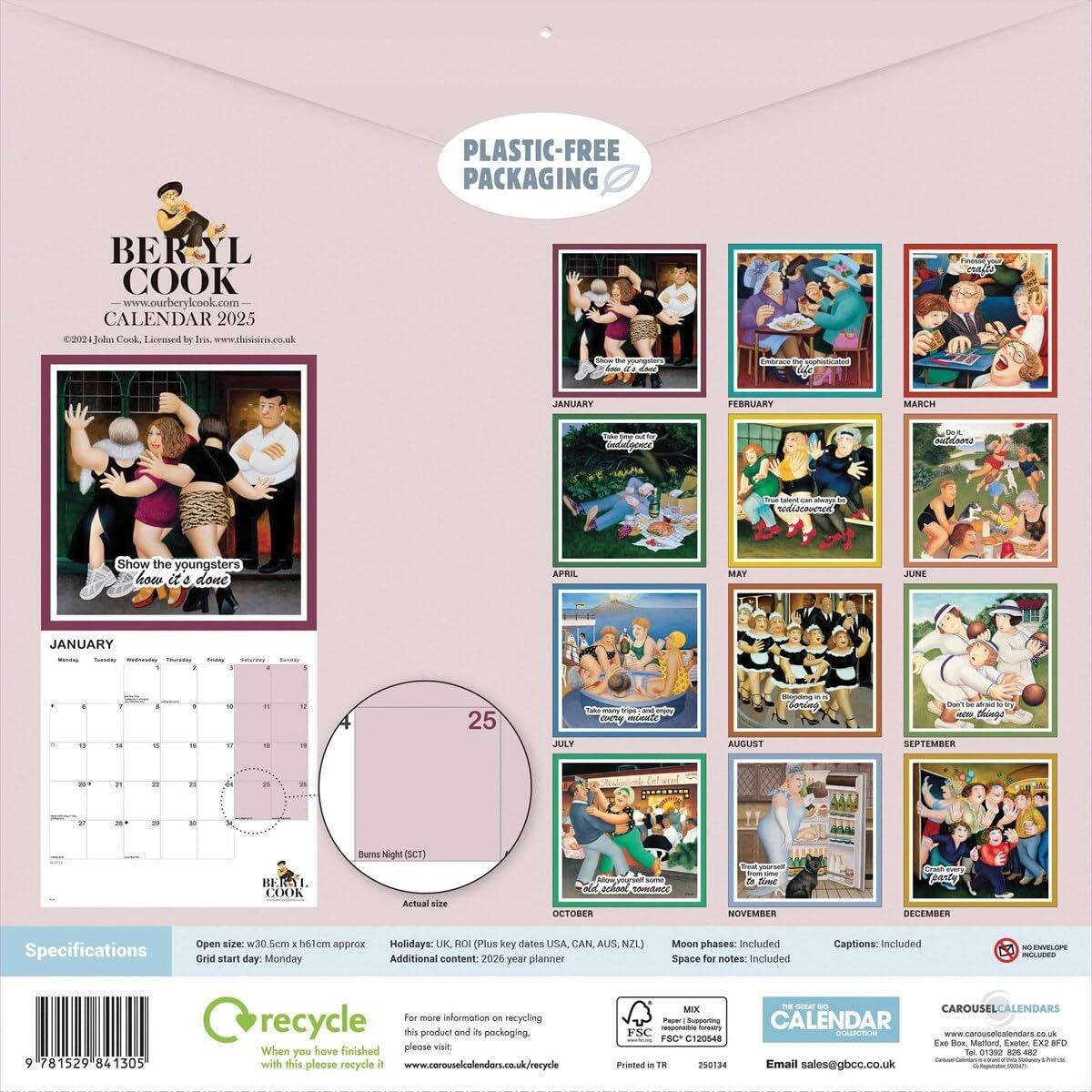 2025 Beryl Cook Square Calendar