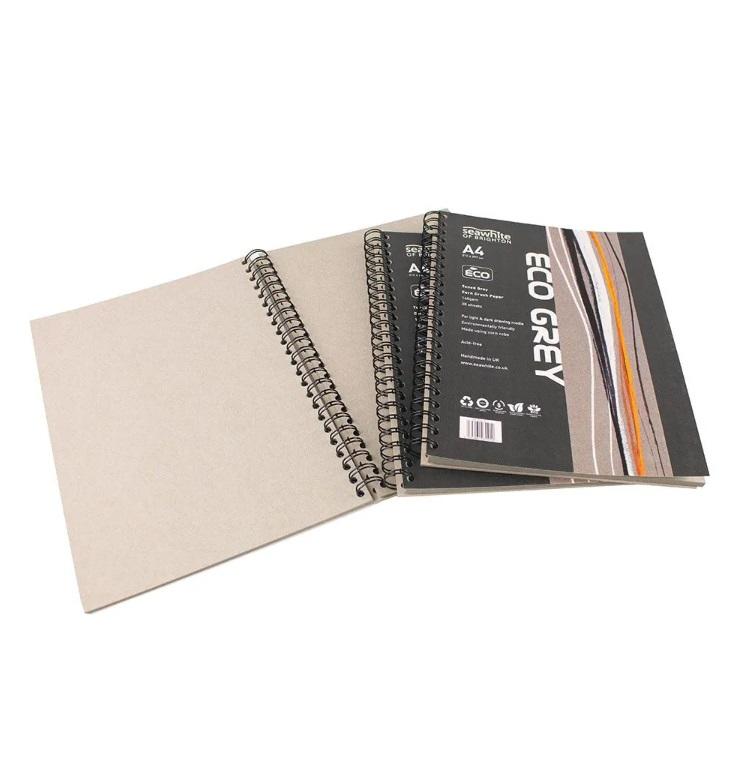 Seawhite A4 Eco Grey Spiral Sketchbook 140gsm (30 Sheets)