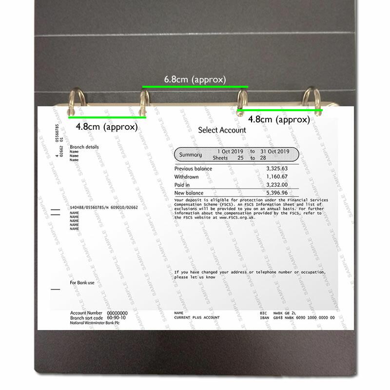 A5 Bank Statement Archival Ring Binder- Black (4 Ring, 40mm Spine)