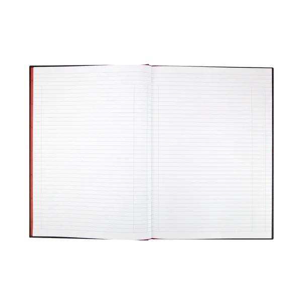 A4 Black N' Red Casebound Smart Ruled Notebook 96 Pages
