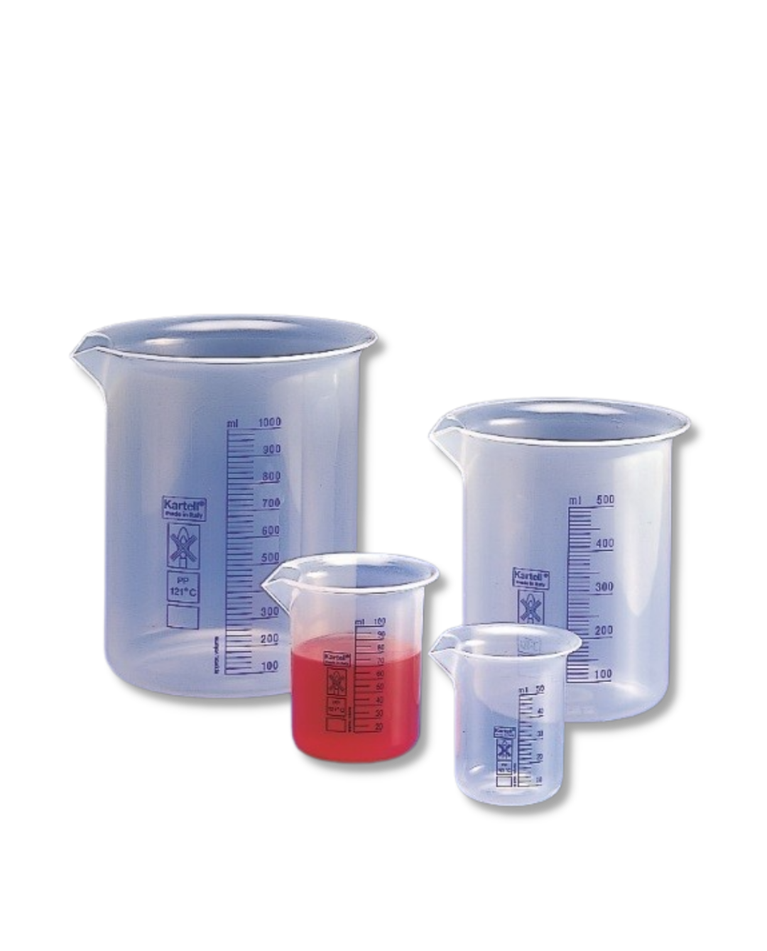 Blue Graduated Beakers, 100ml, Low Form (Easy Read Graduations), Individual