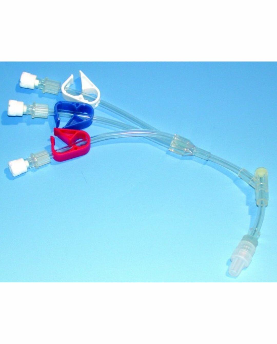 Extension Line with Injection Port, 3 Way Complete with C-Clamp 25cm ...