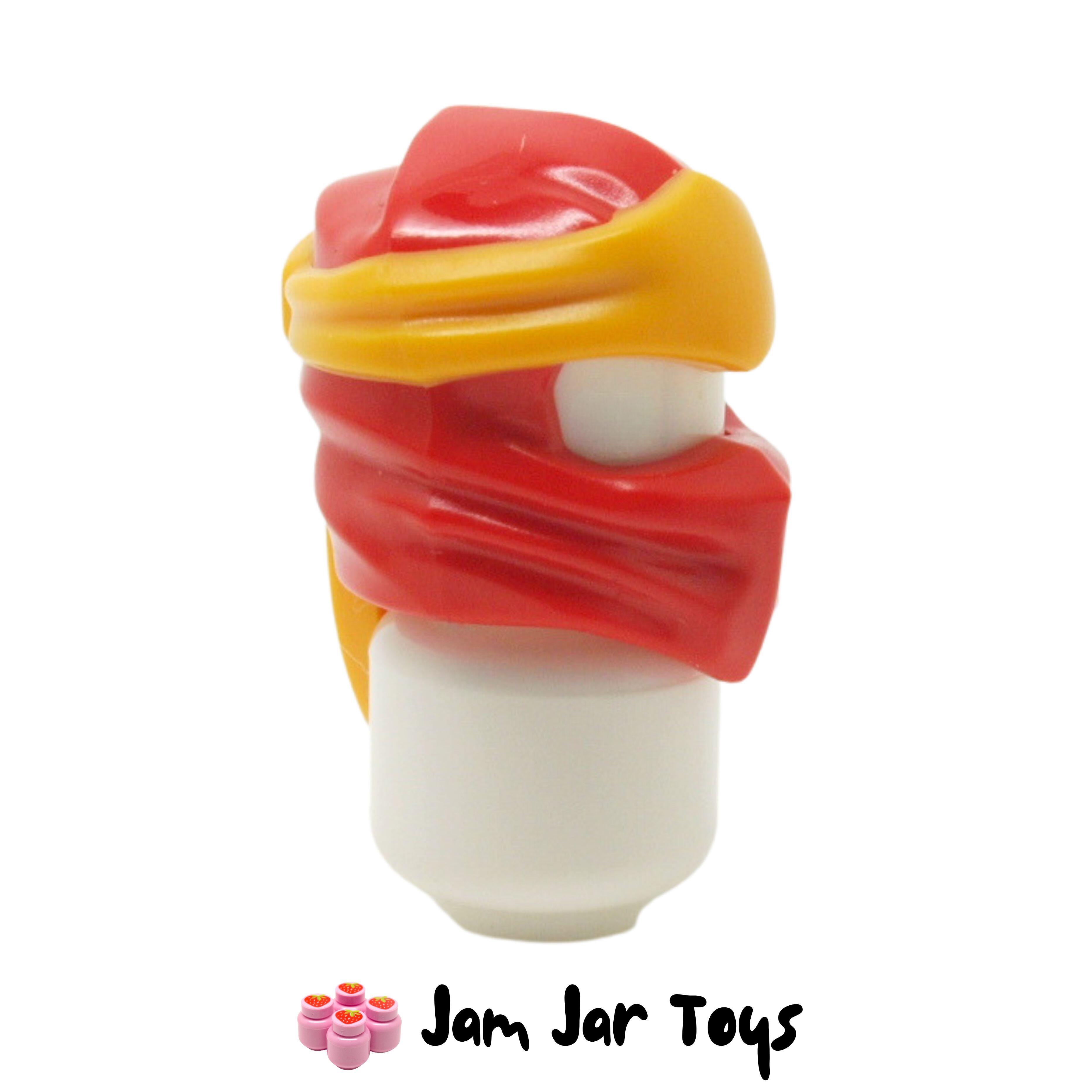 LEGO Red Wrap, Long Back Knot, Bright Orange Band. HG188