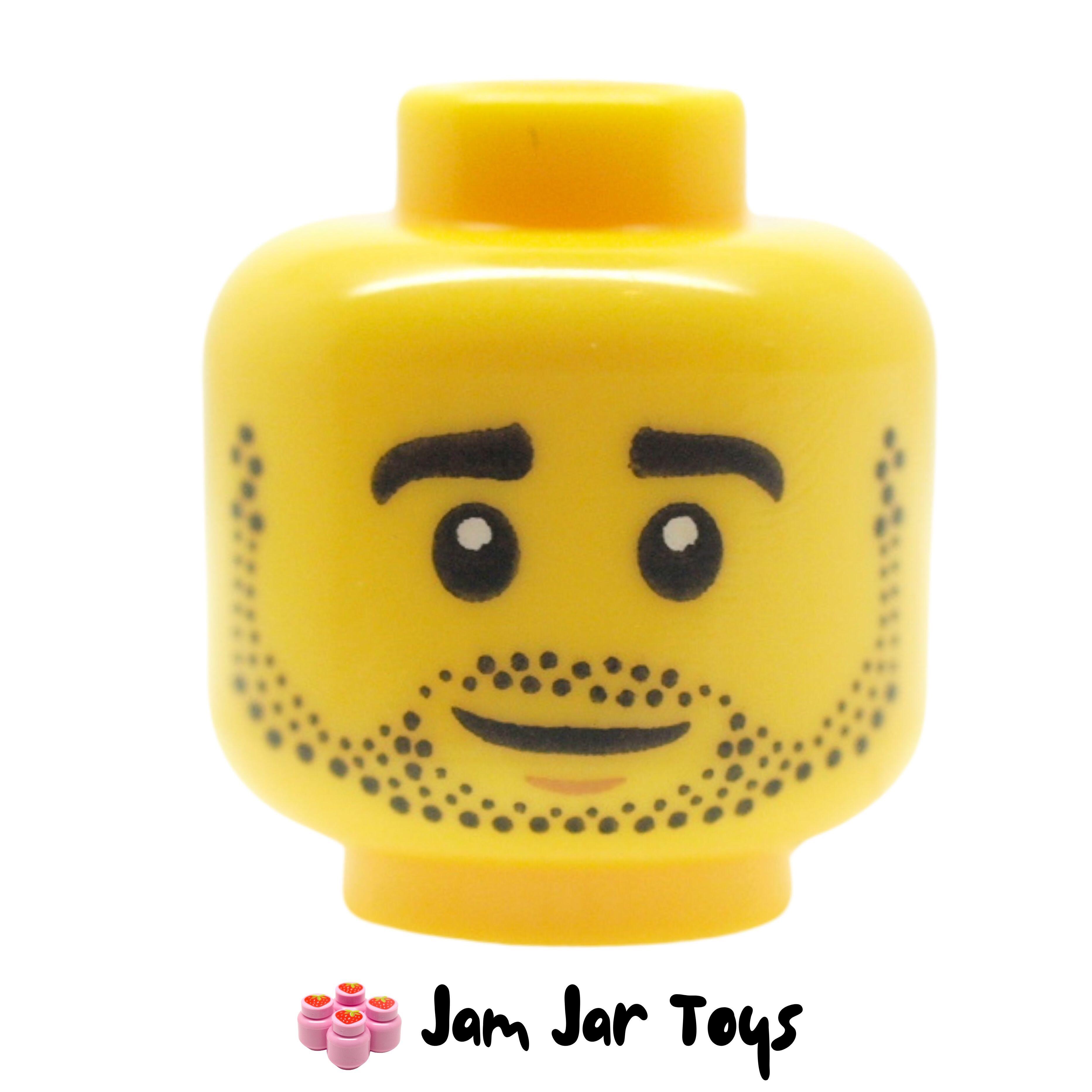 LEGO Head, Beard Stubble, Smiling with Teeth / Neutral. HF78