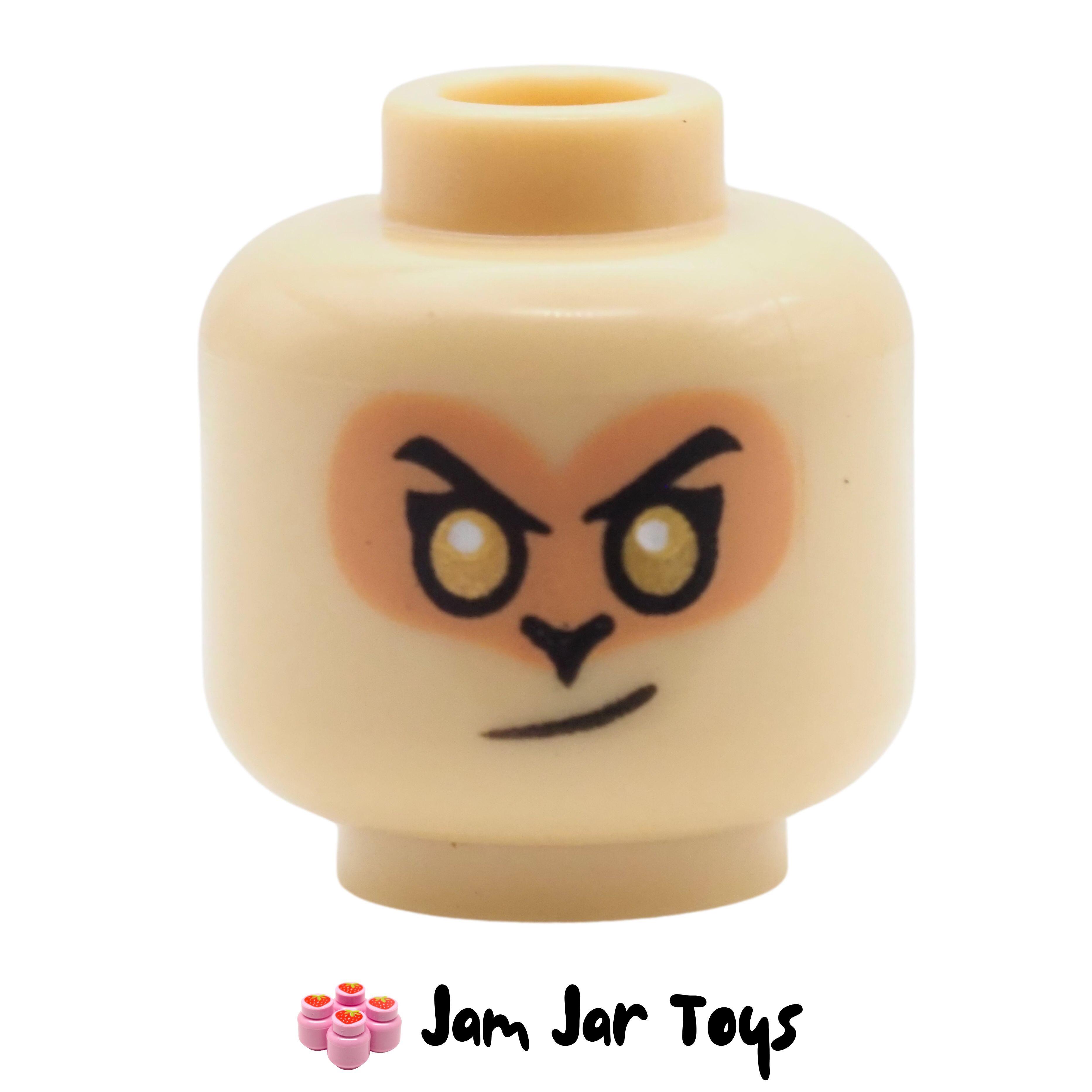 LEGO Tan Monkie King Head, Gold Eyes, Lopsided Grin/Surprised. HF146