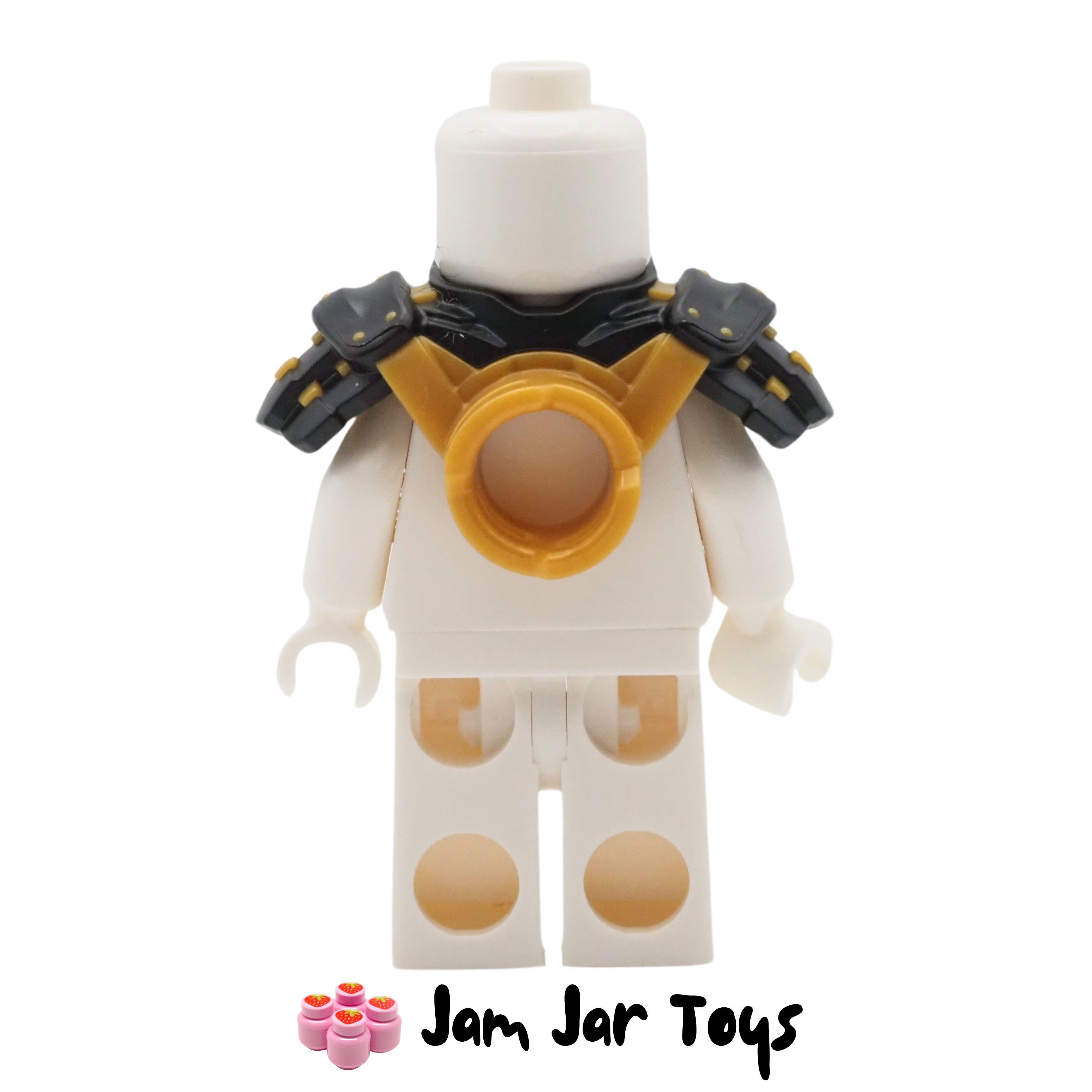 LEGO Black Shoulder Armour, Bandana, Gold Rivets, Katana Scabbard. A386