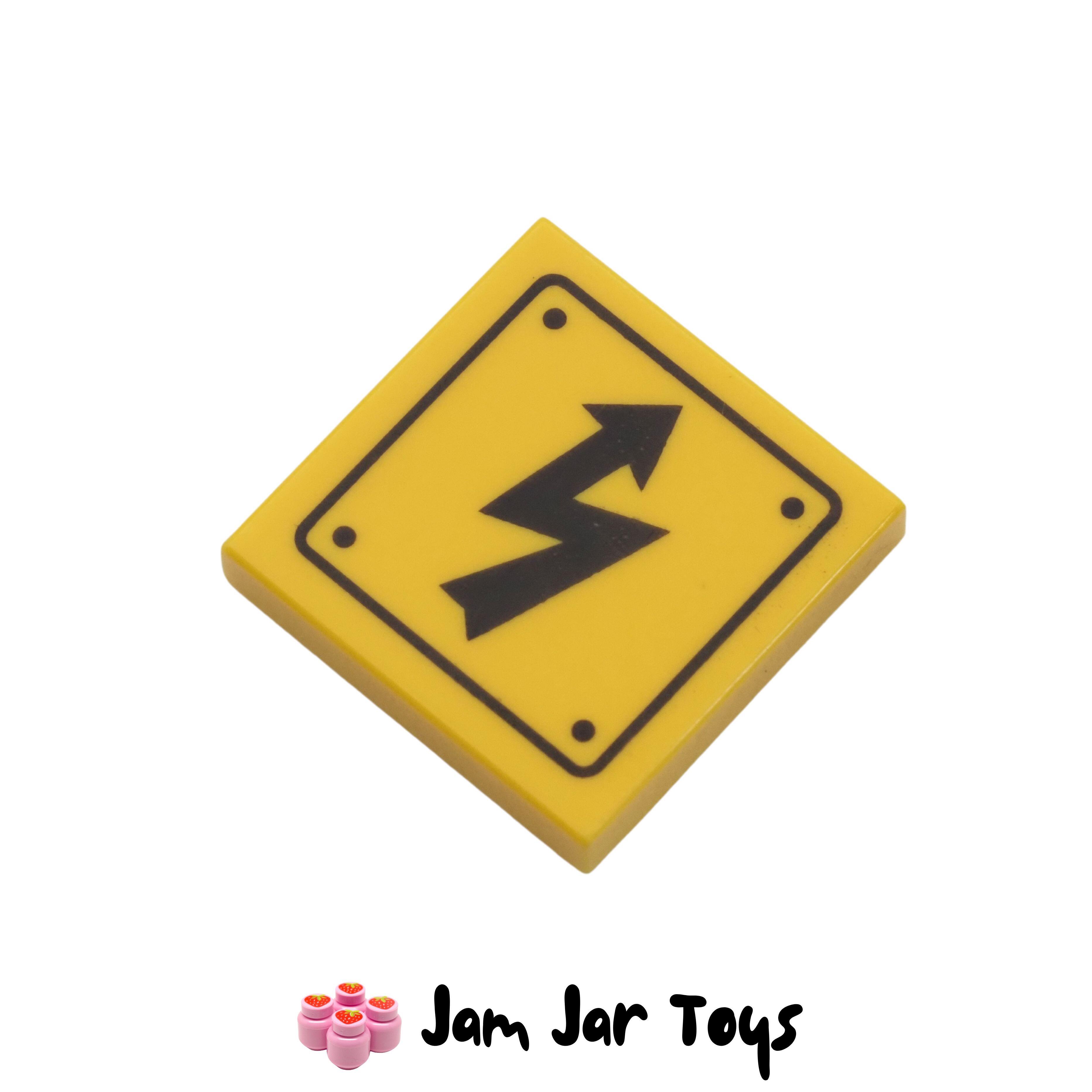LEGO Yellow Tile with Electric Danger Warning Symbol 2 x 2. PT94
