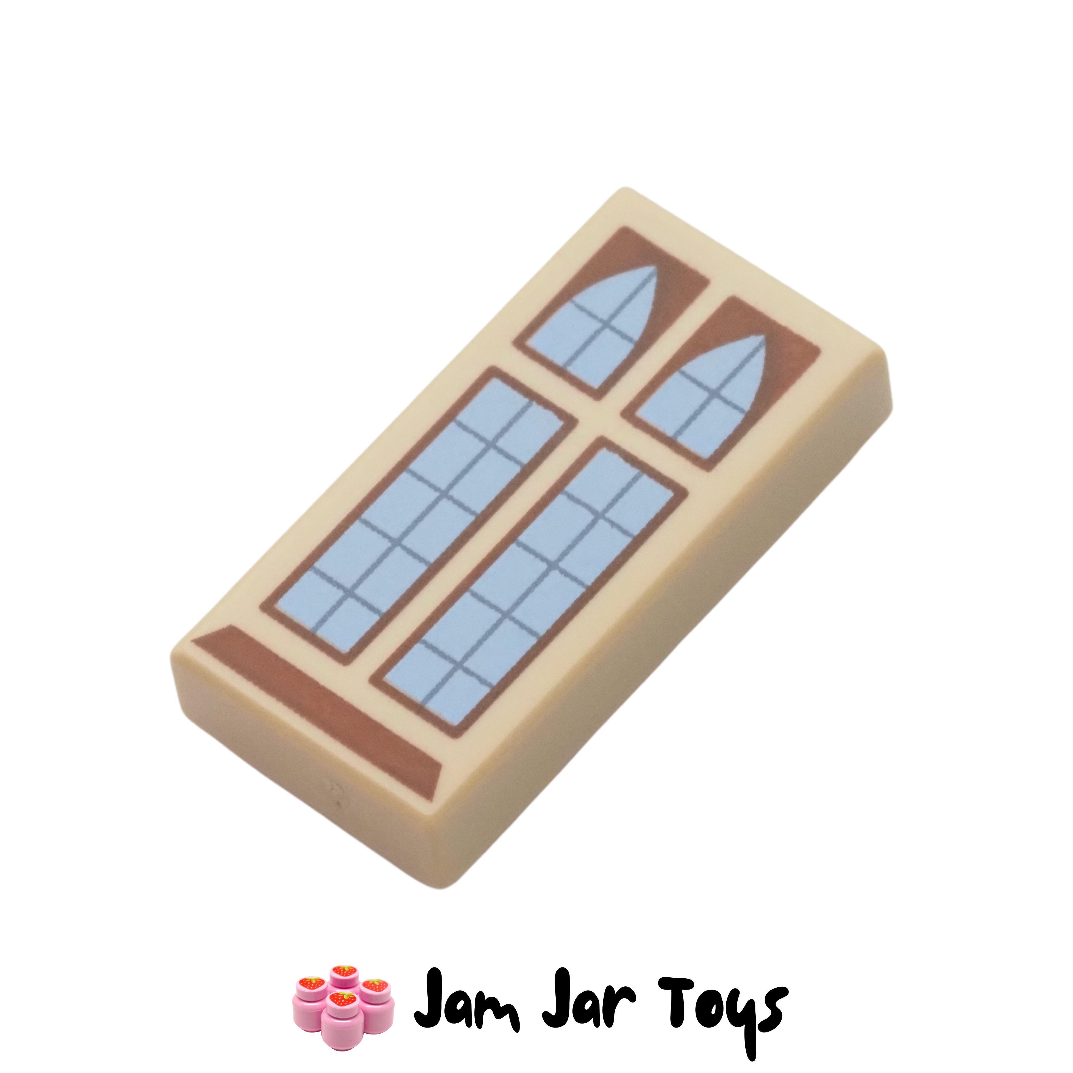 LEGO Tan 1 x 2 Tile, High Arched Windows PT134