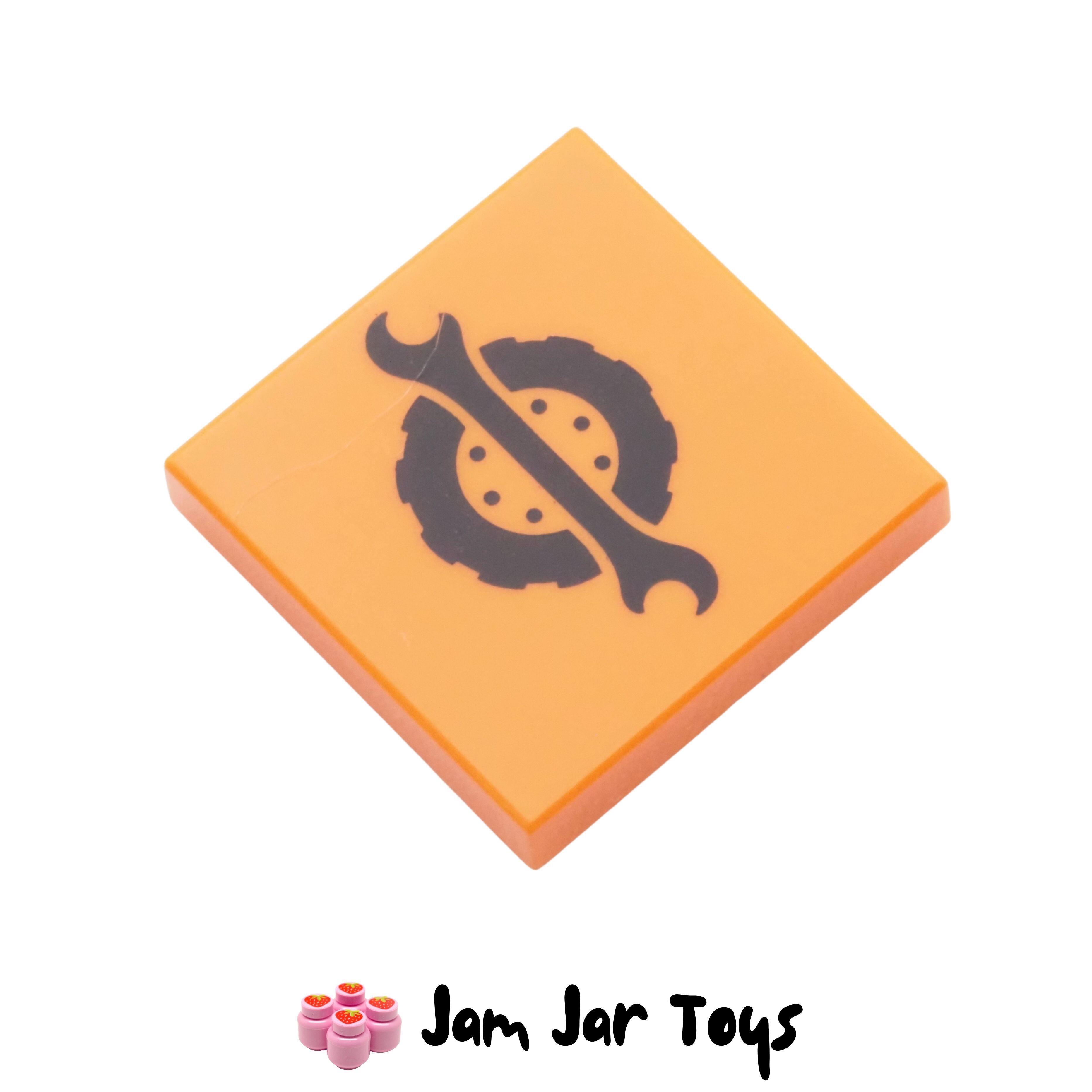 LEGO Orange Mechanic Tyre Wrench Tile 6551966 | JamJarToys