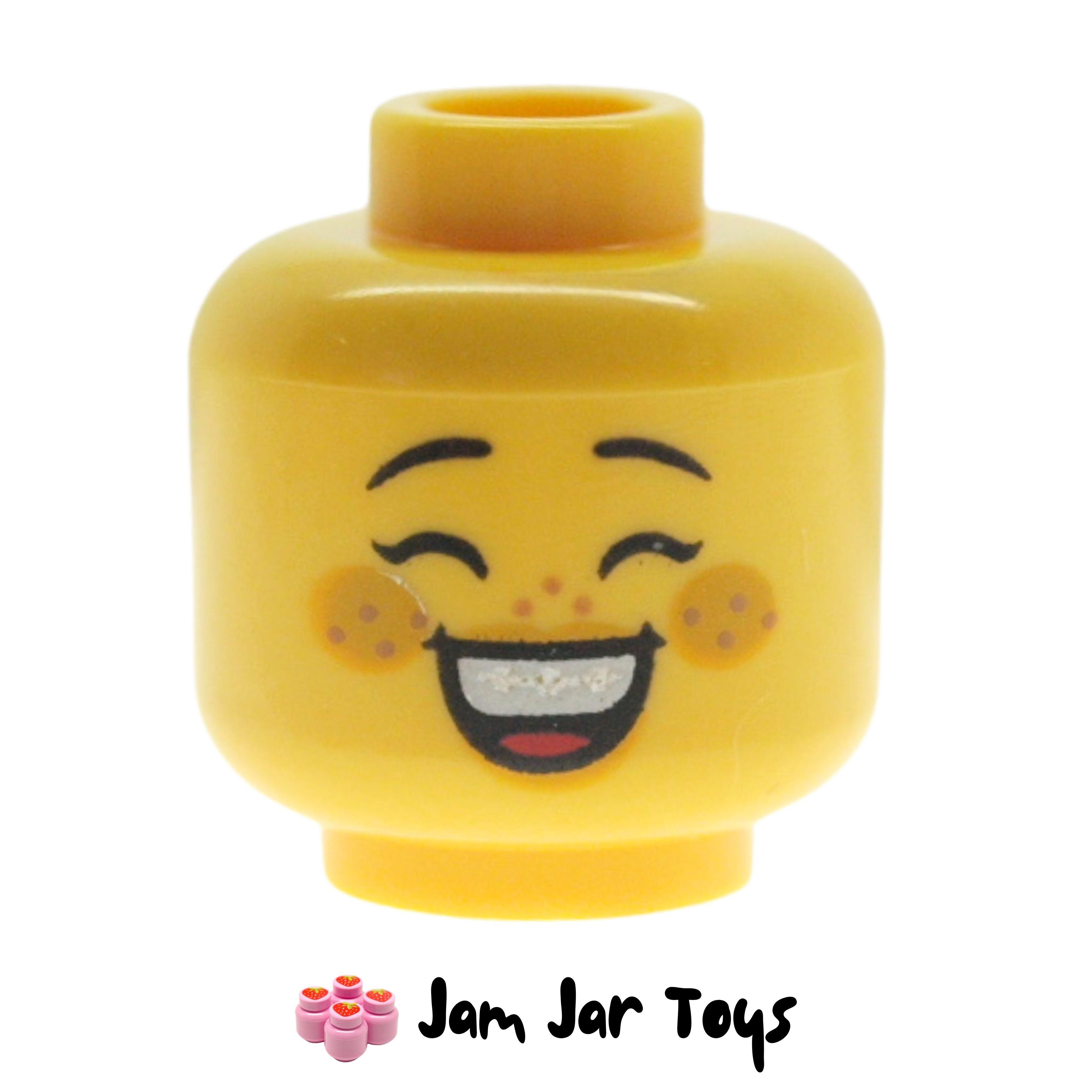 LEGO Groom Dual Sided Head, Eyelashes, Bright Light Orange Cheeks ...