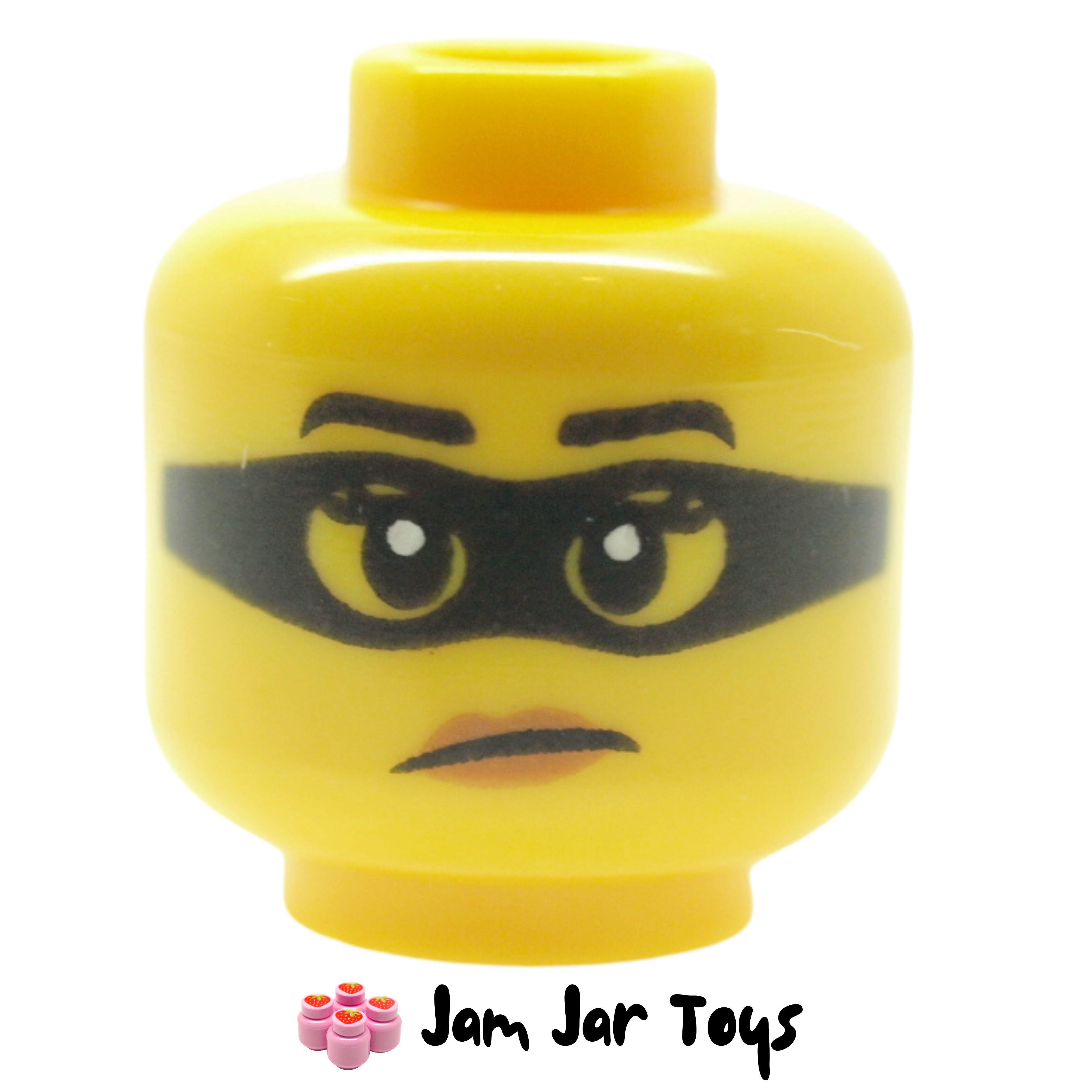 LEGO Criminal Head, Black Eyemask, Neutral / Open Mouth Smile HF80