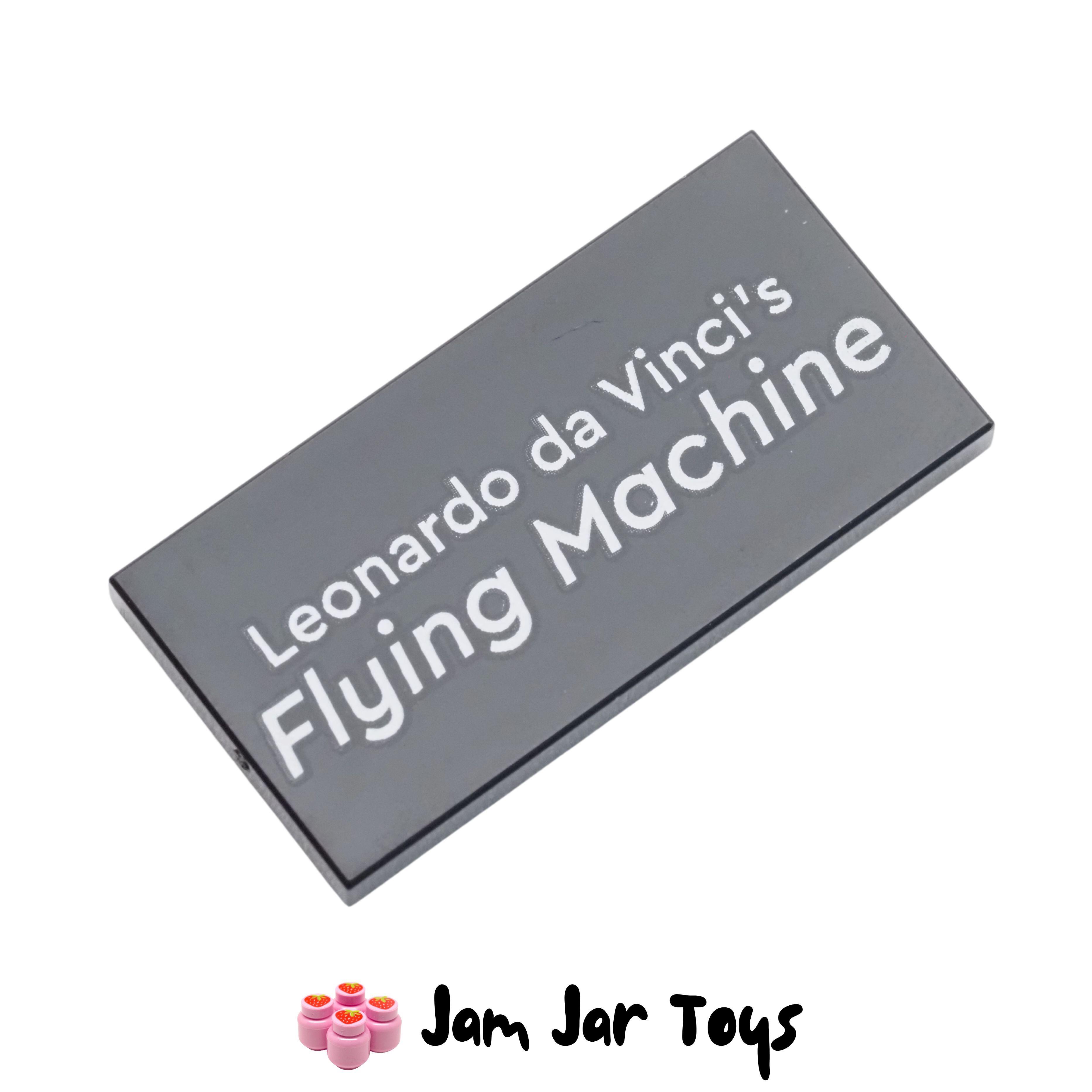 LEGO Black Leonardo Da Vinci's Flying Machine Tile 2 x 4. PT182