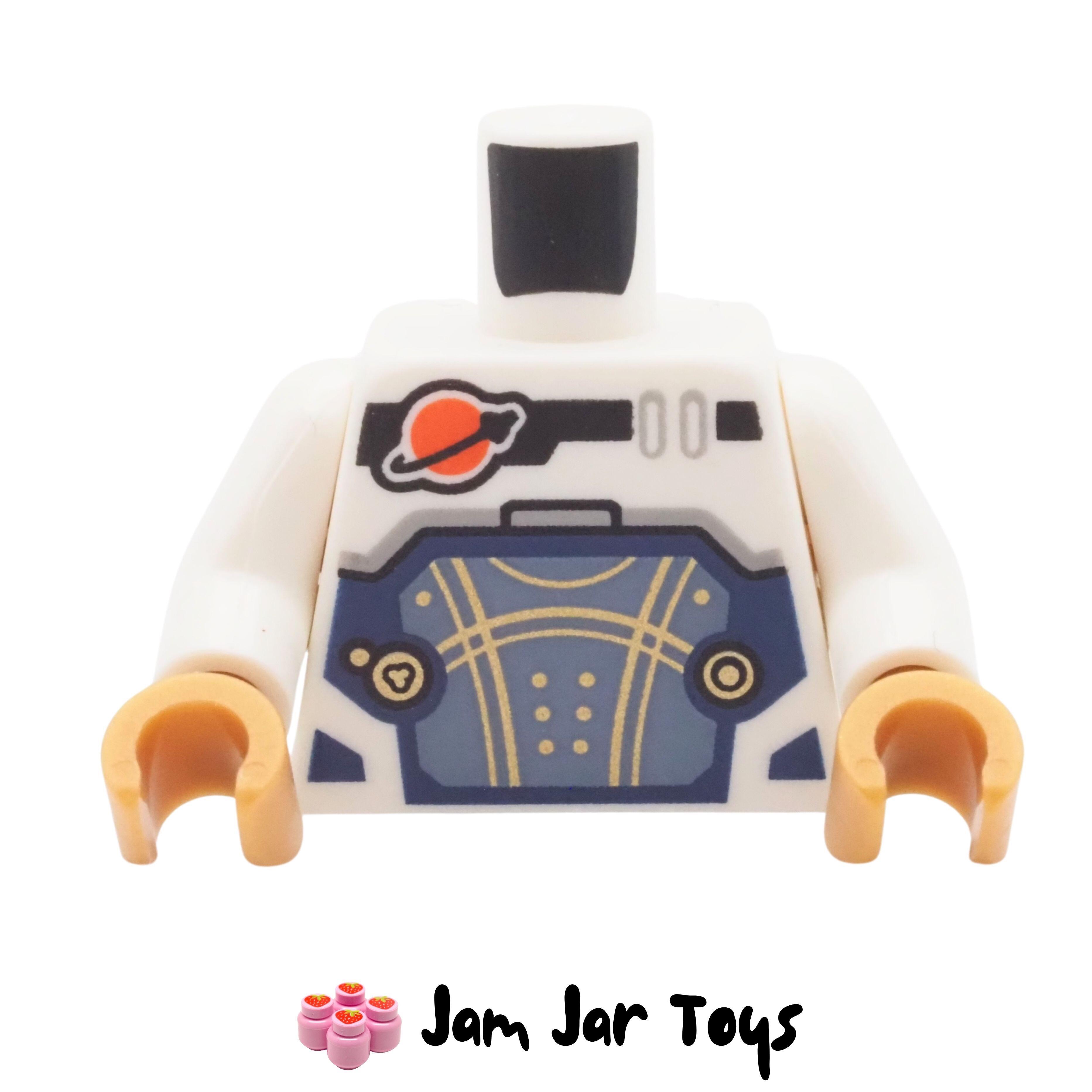 LEGO Space Suit Torso – White with Blue Panel & Gold Lines | 6551576
