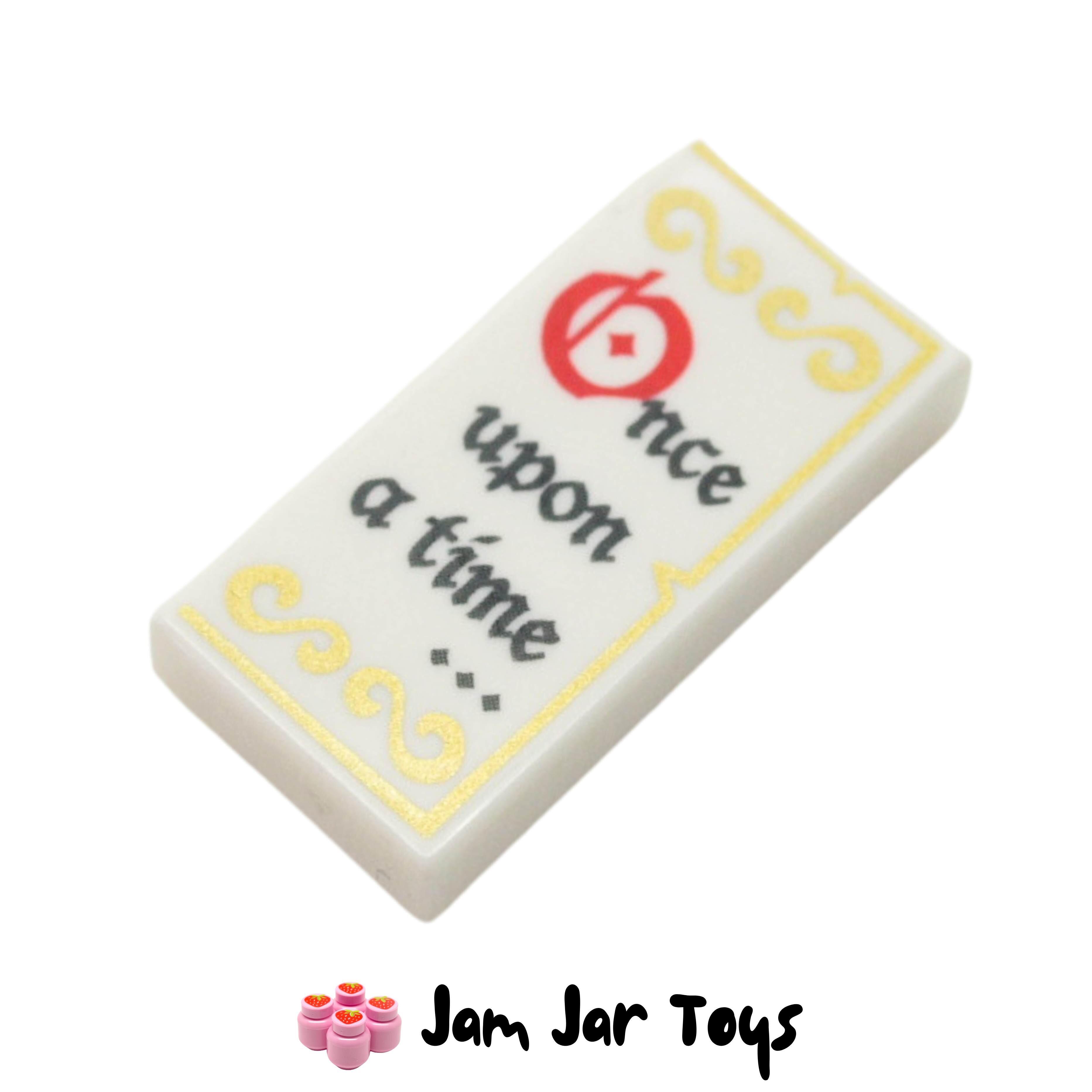 LEGO White Once upon a time... Tile 1 x 2, Gold Scrollwork PT46