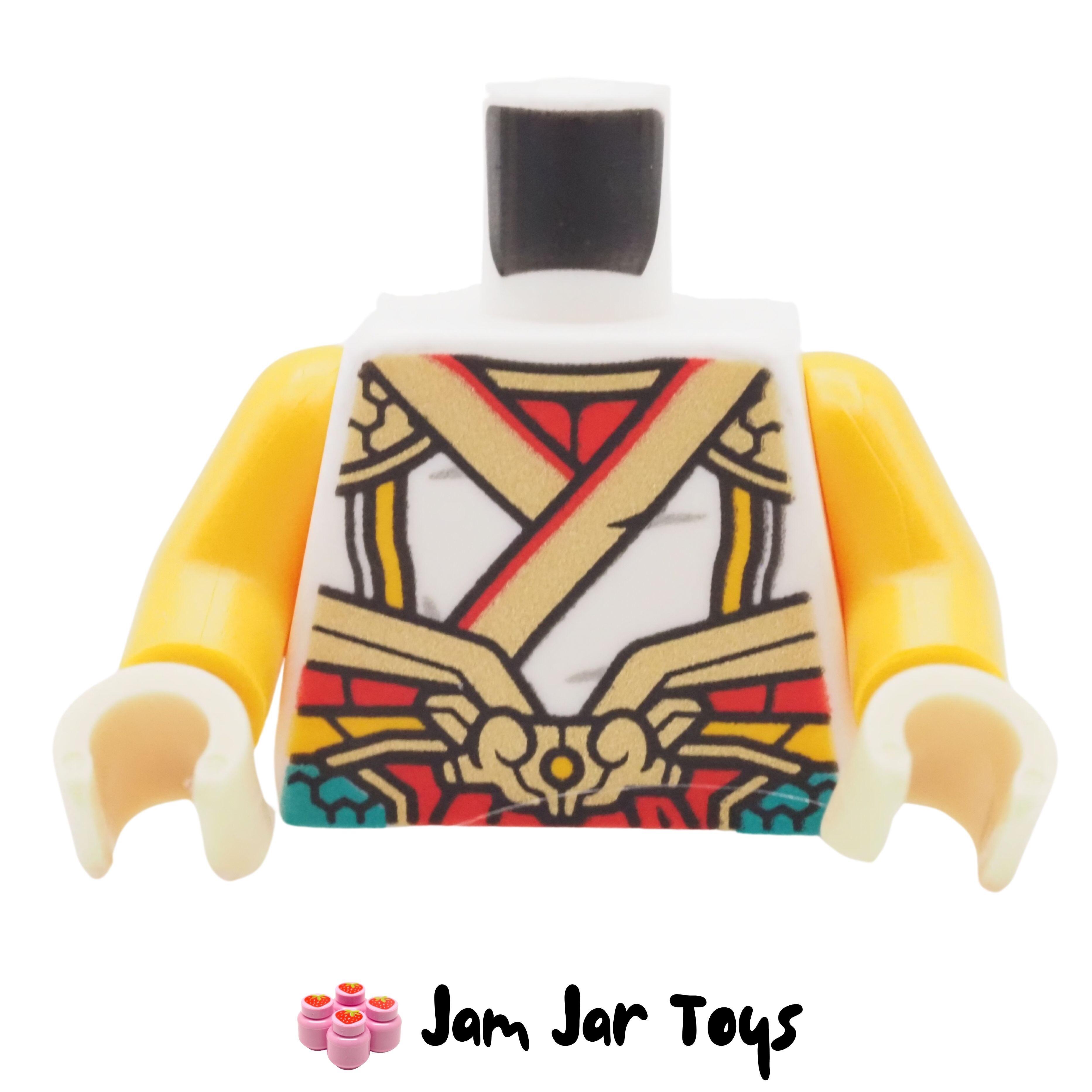 LEGO White Shirt Torso, Gold/Yellow Armour, Dark Turquoise/Red ...