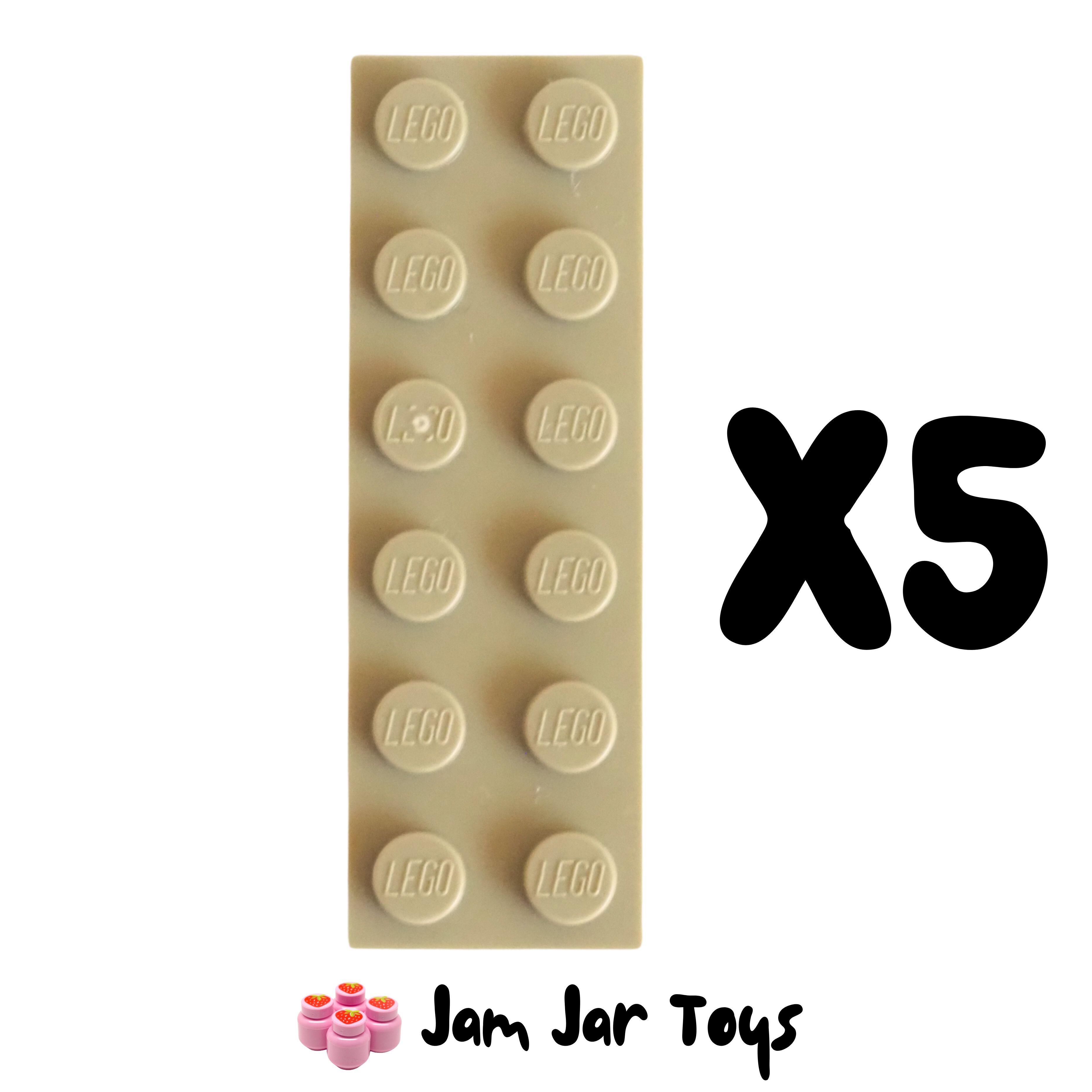 LEGO Five Dark Tan 2 x 6 Tiles. 4550329 | JamJarToys