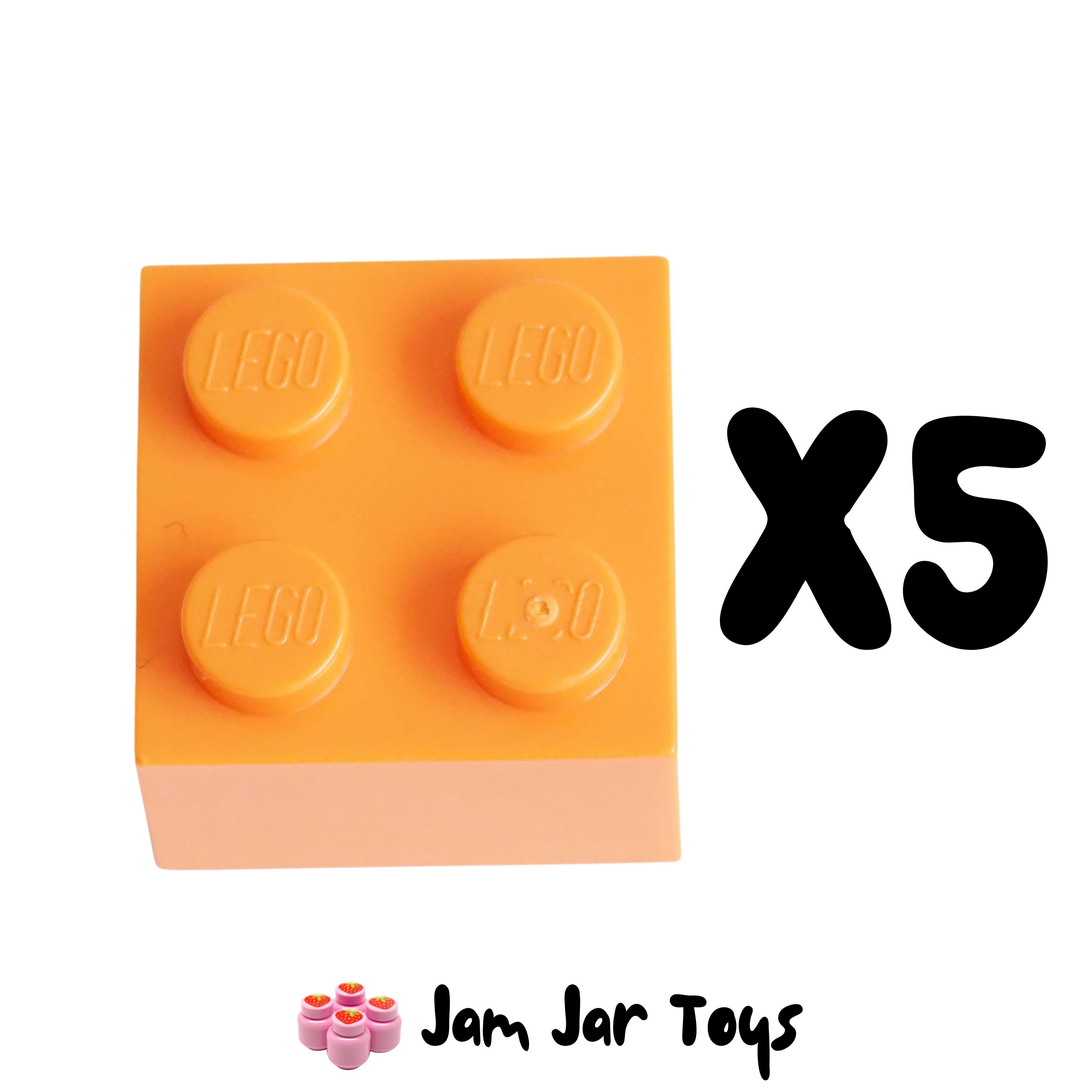 LEGO Five Bright Orange Bricks 2 x 2. BK1
