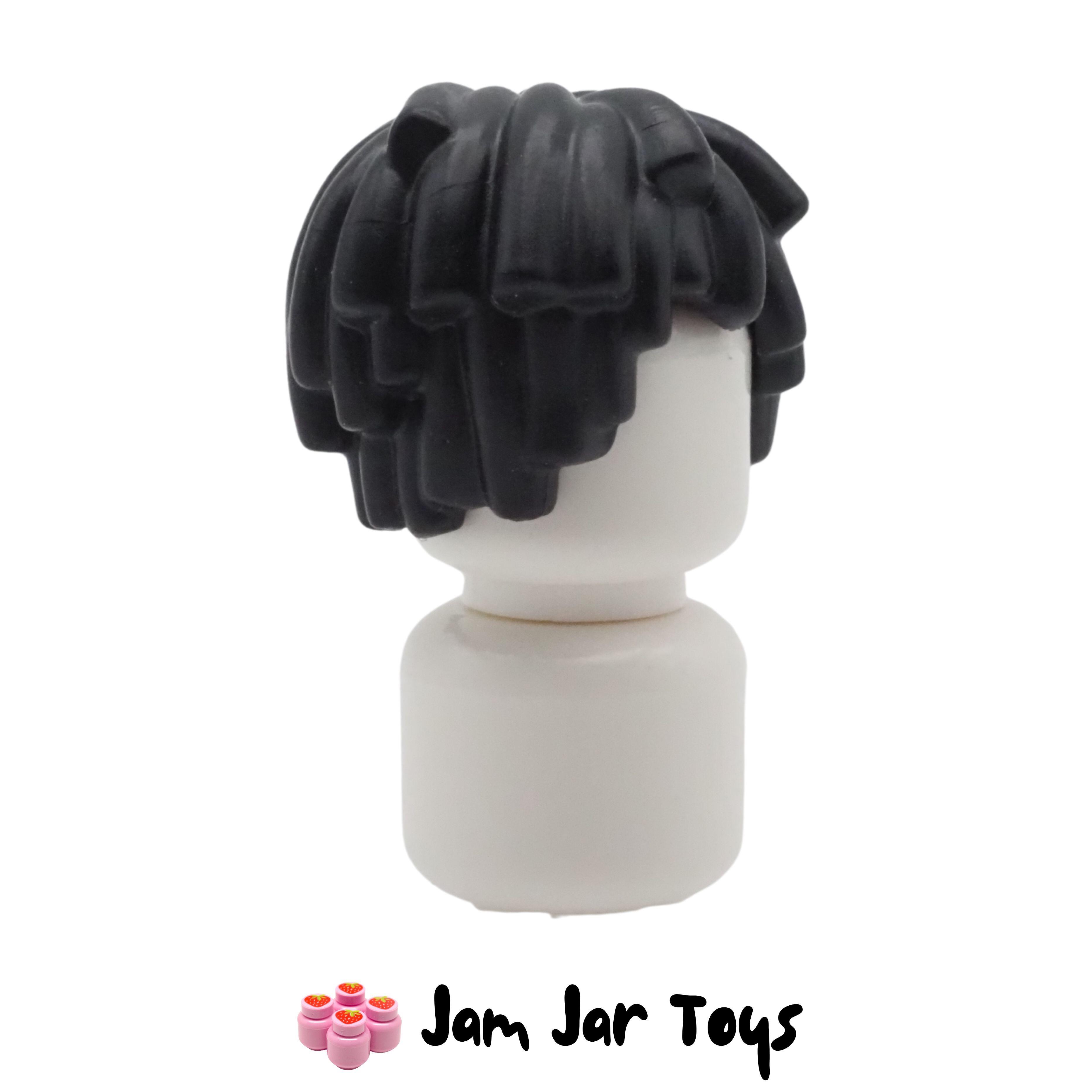 LEGO Hair Piece Black Mop Top Long Curls (6450906) | JamJarToys