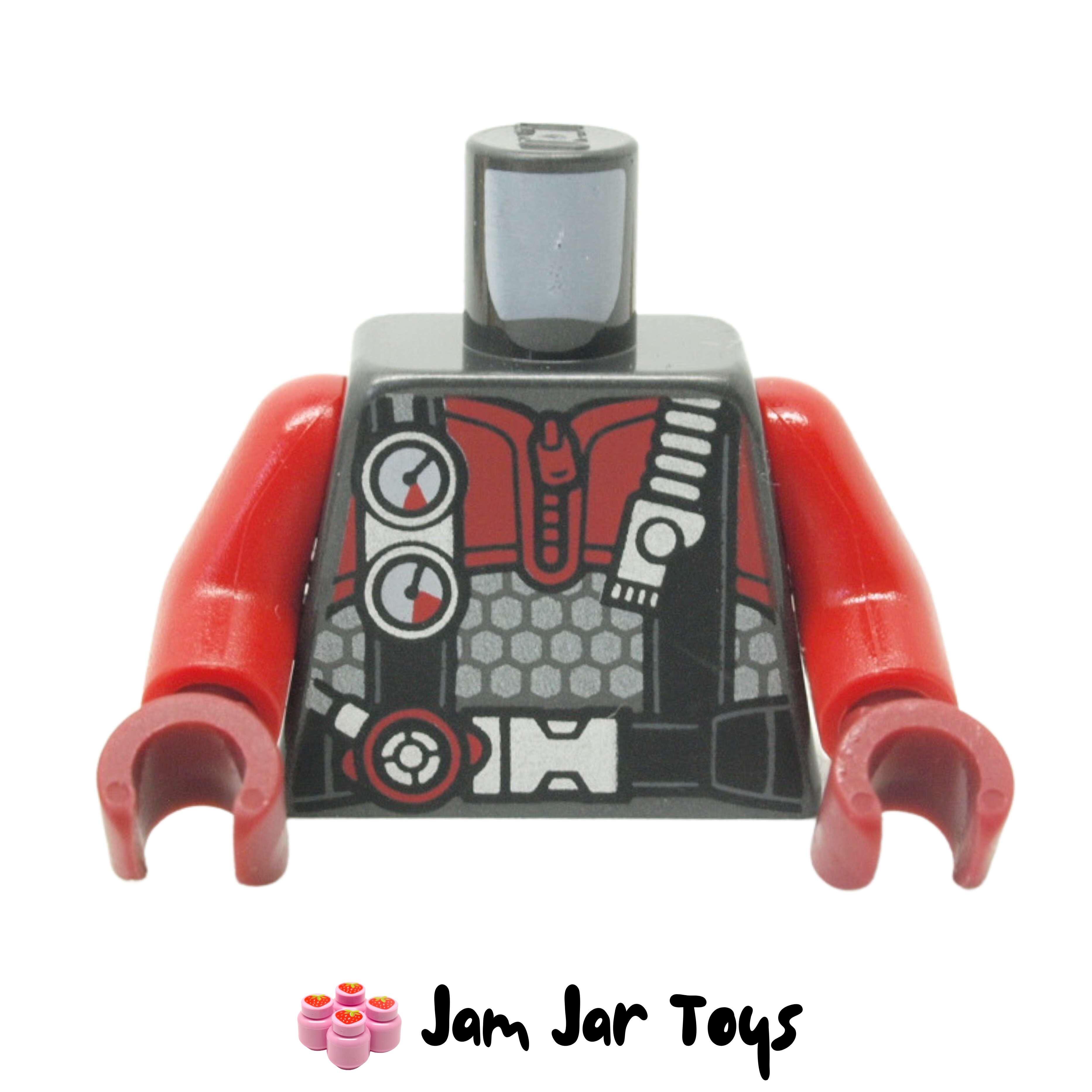 LEGO Pearl Titanium Wetsuit Torso, Black Straps, Gauges TO46