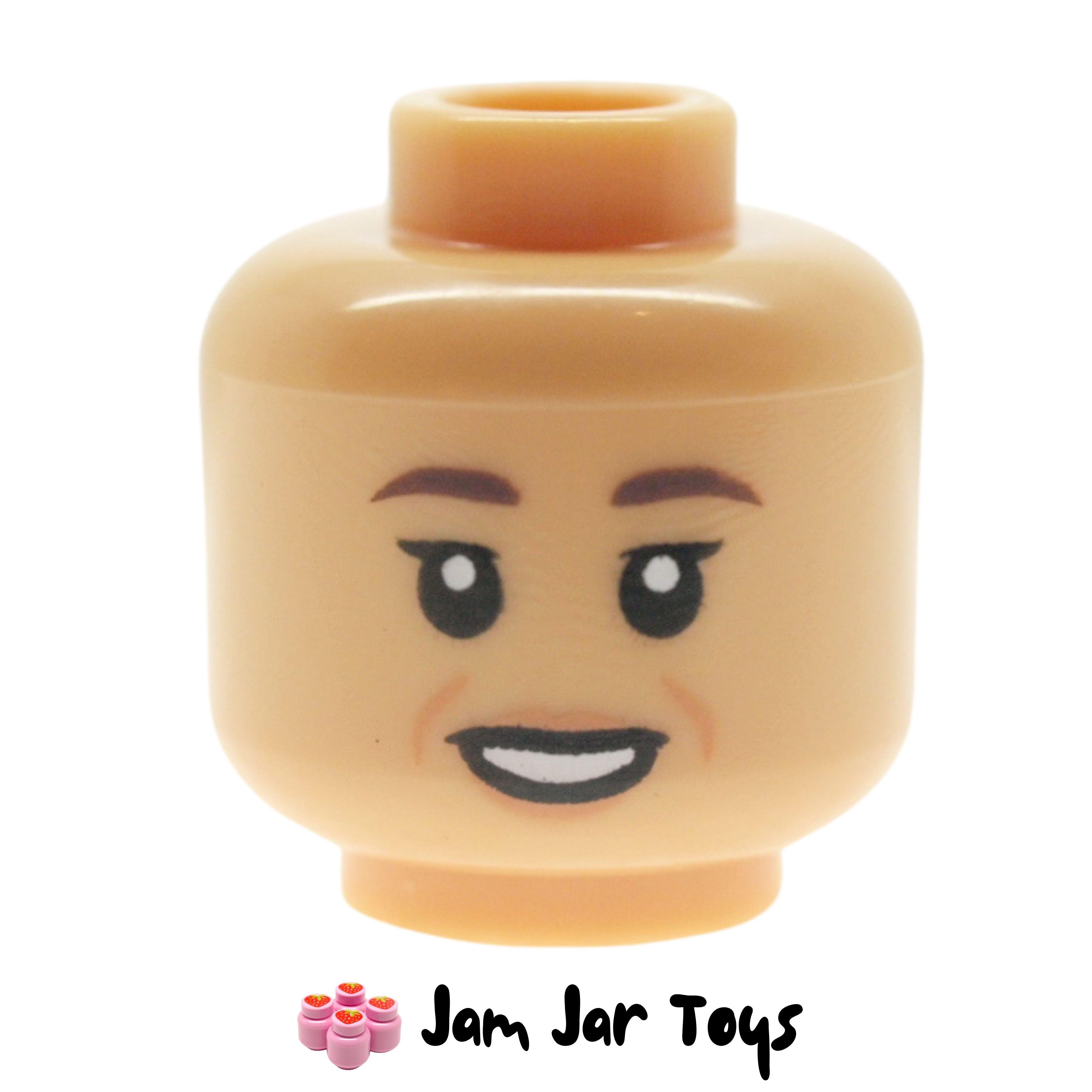 LEGO Yuki Nagasato Warm Tan Head, Dark Brown Eyebrows, Open Mouth ...