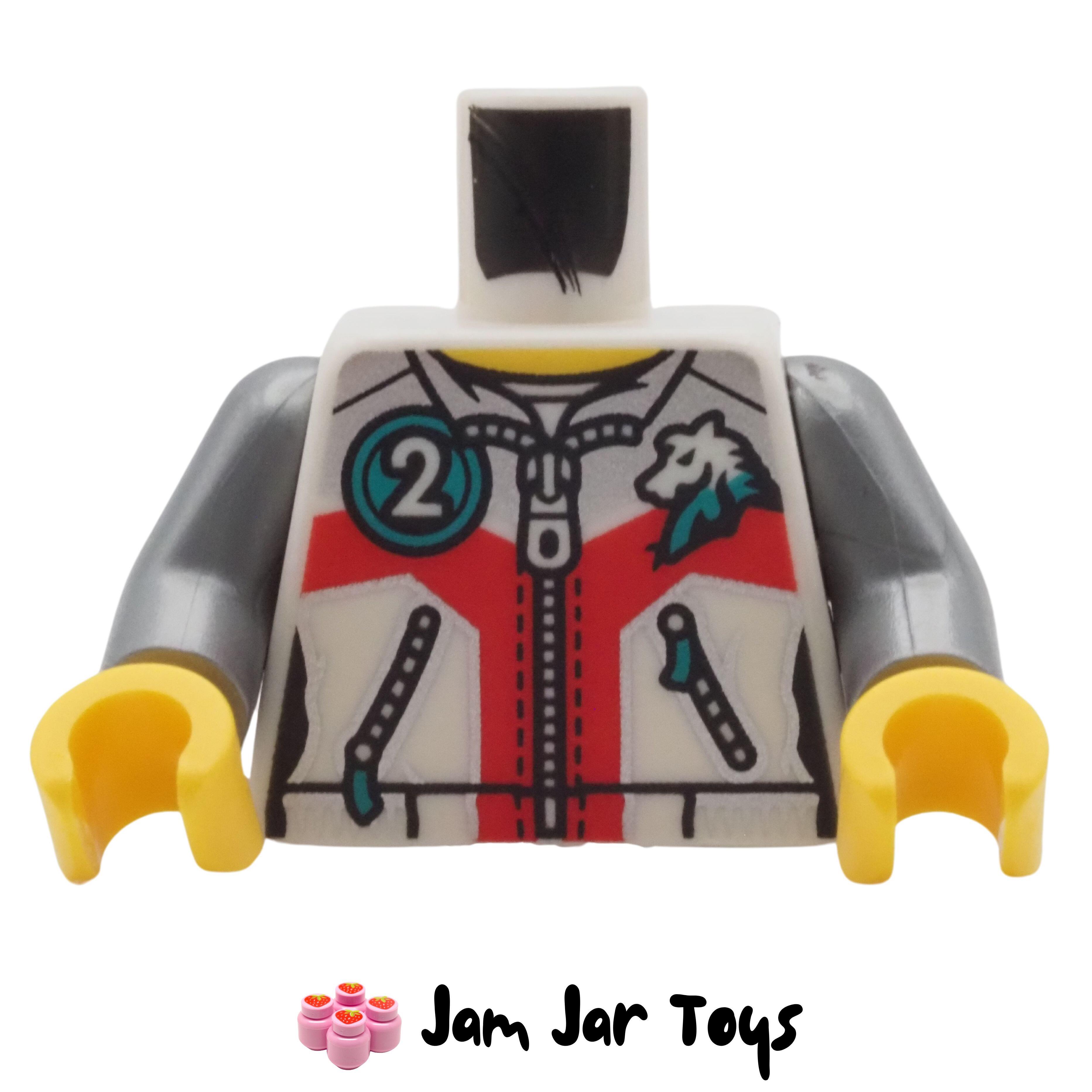 LEGO Mei Jacket Torso, Zipper, Dark Turquoise Circle with White 2. TO304