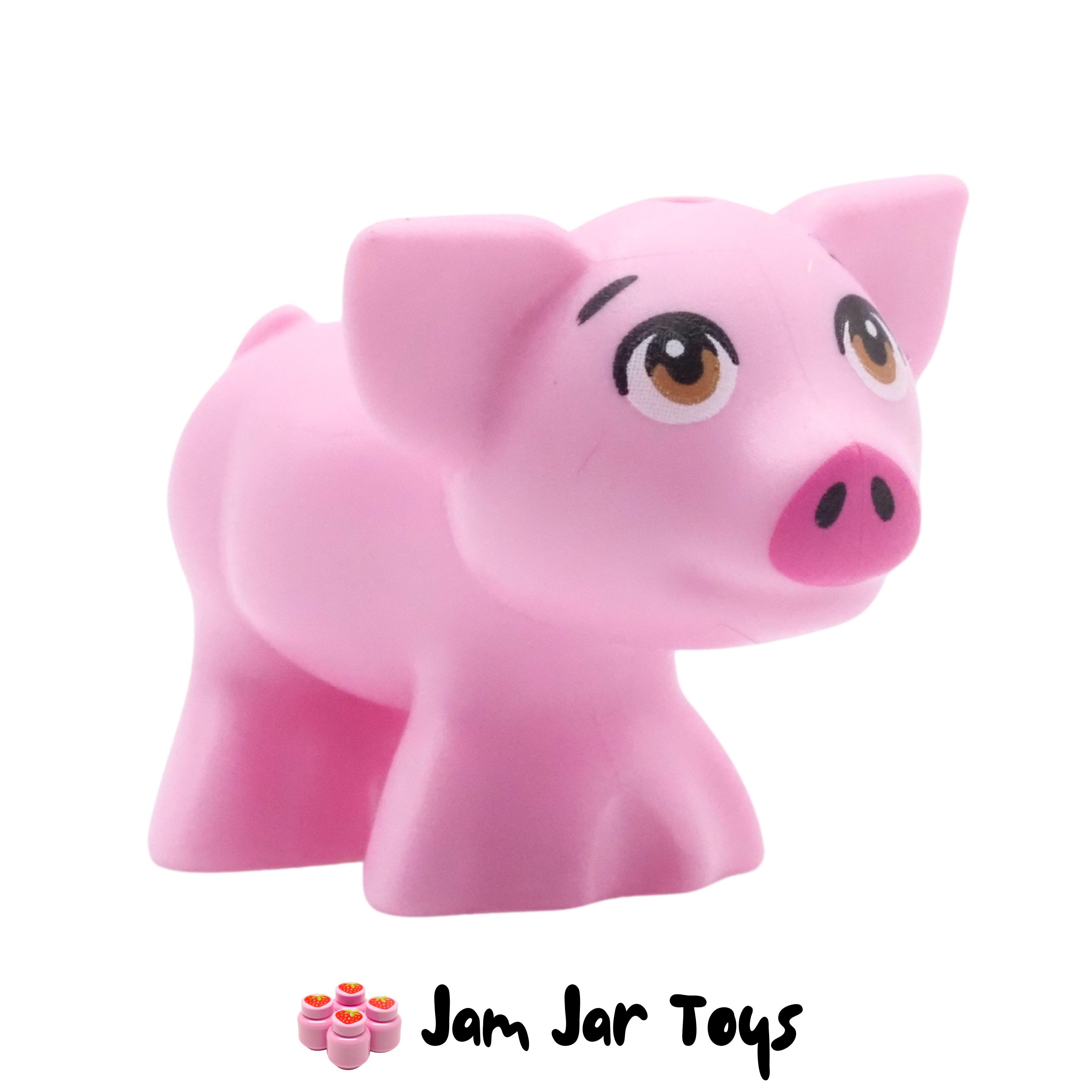 LEGO Small Bright Pink Pig, Brown Eyes, Dark Pink Nose. P187