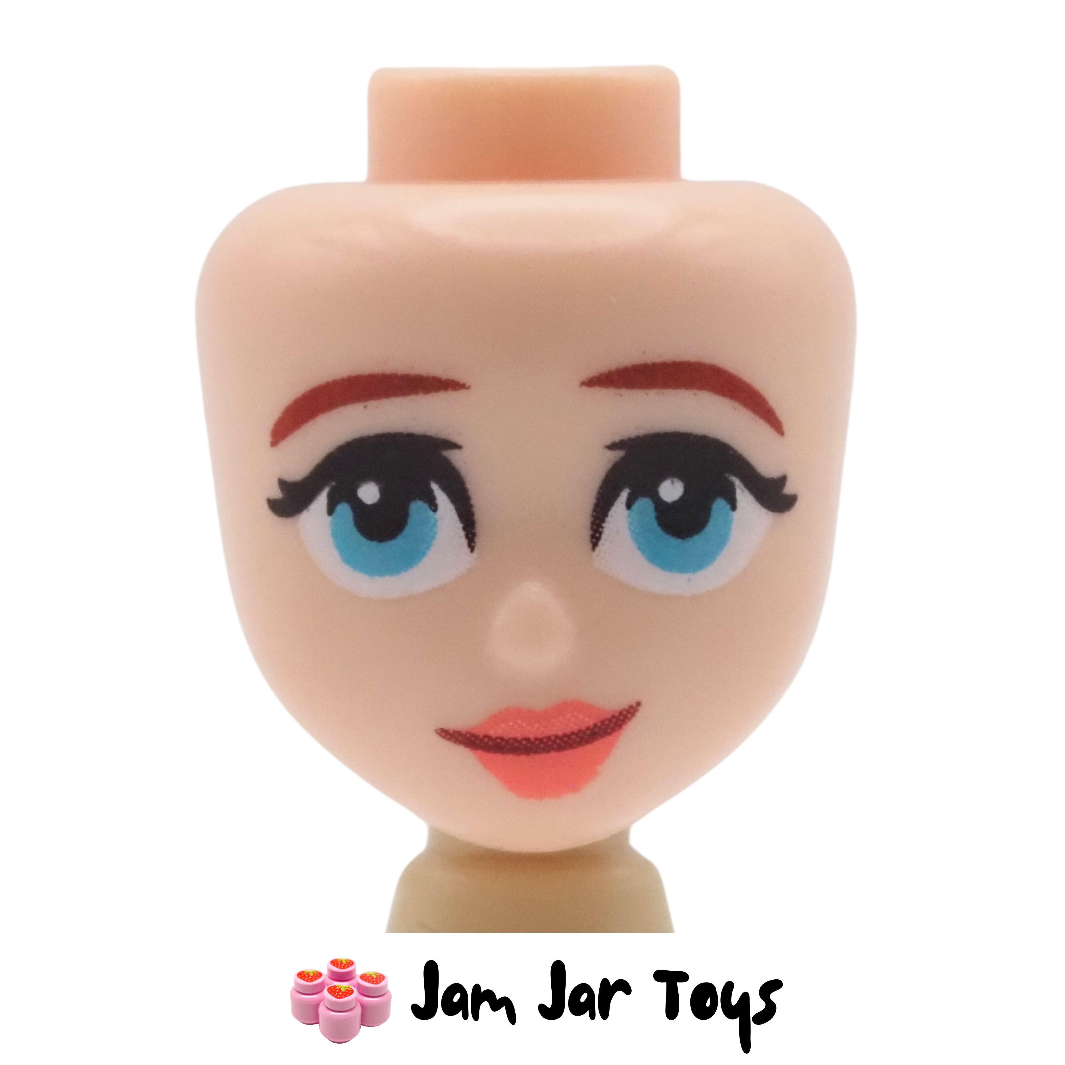 LEGO Rose Light Nougat Head, Coral Lips, Dark Red Eyebrows, Bright ...