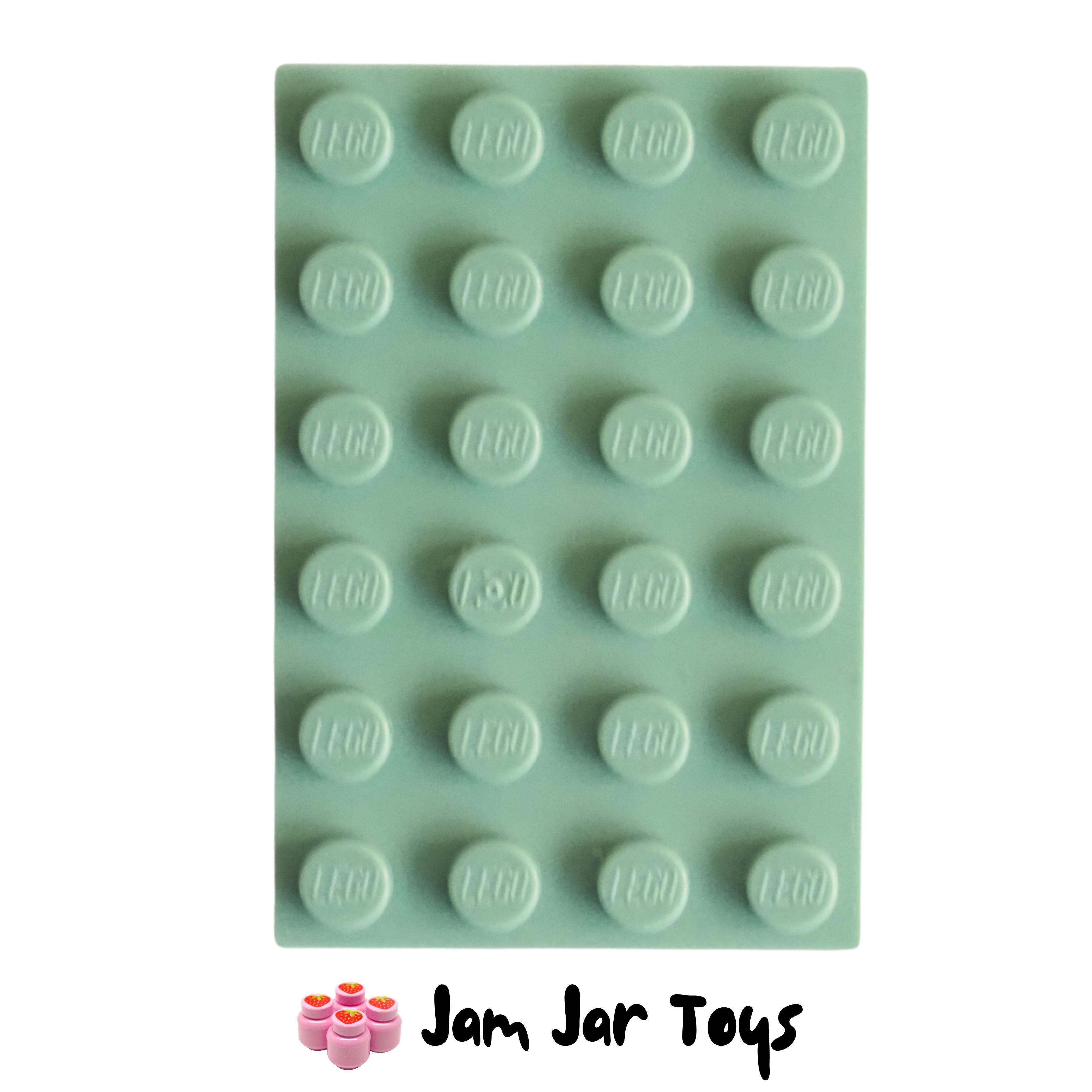 LEGO Sand Green 4 x 6 LEGO Base Plate 6376003 | JamJarToys
