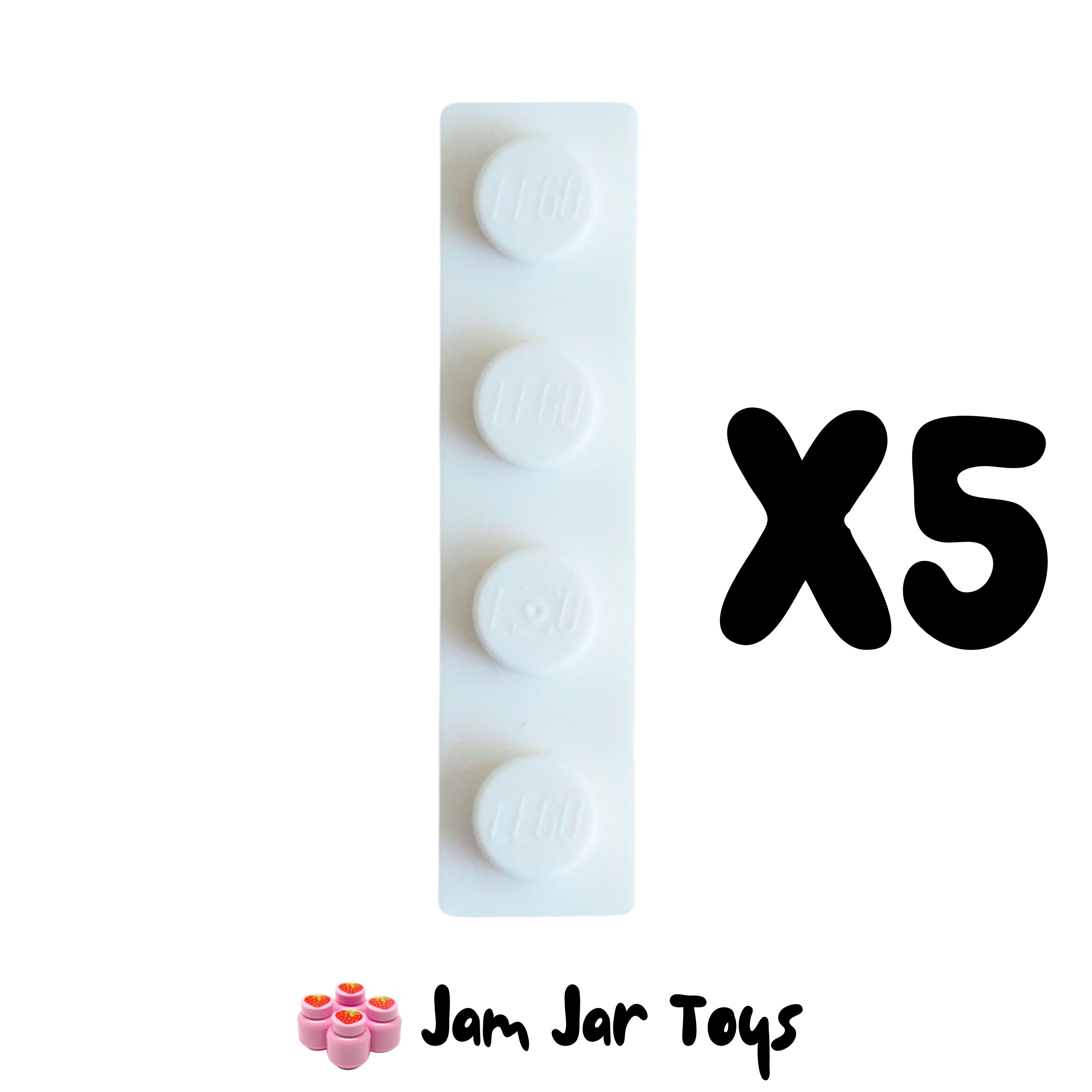 LEGO Five White 1 x 4 Plates. ST73