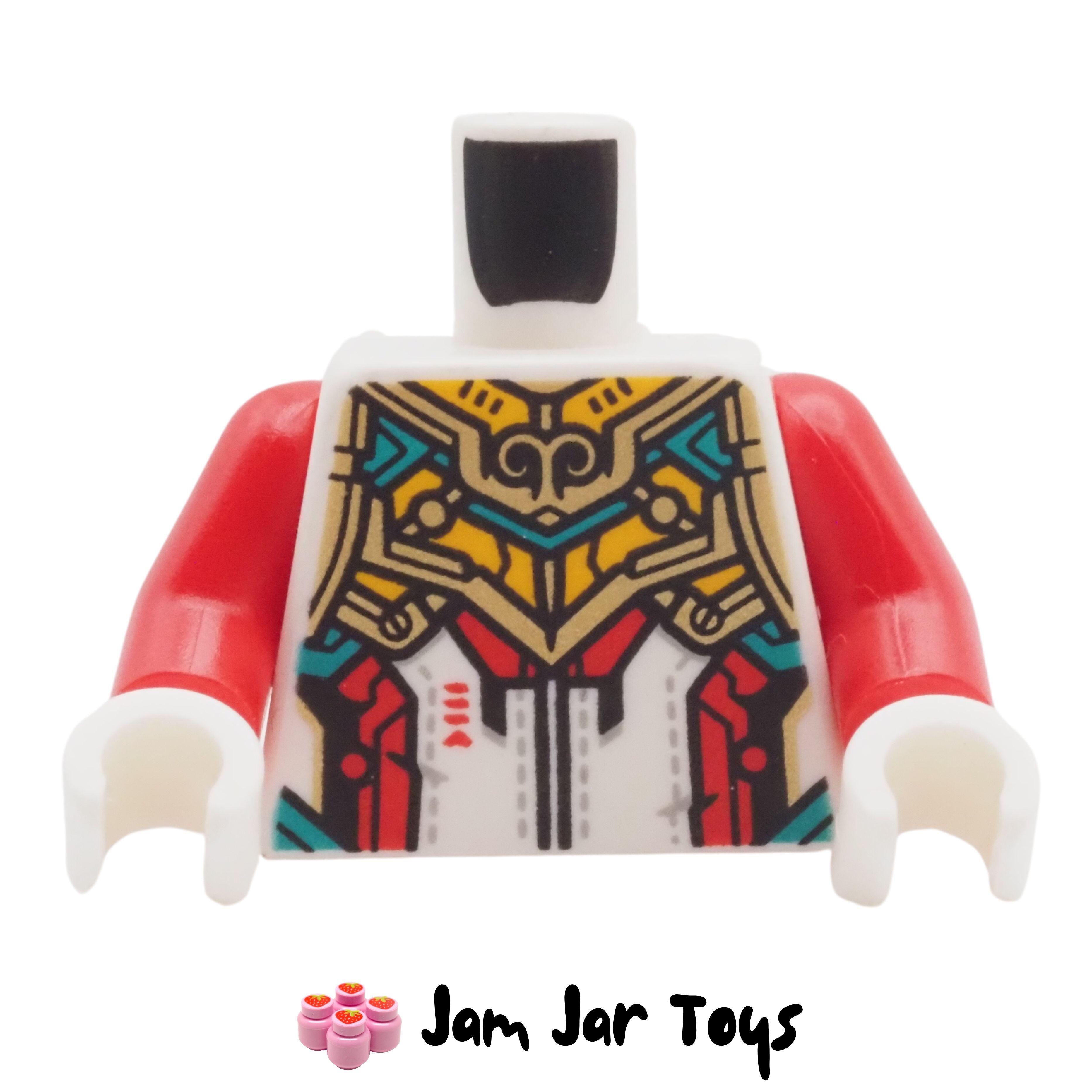 LEGO White Torso, Gold/ Orange/Azure Armour TO308